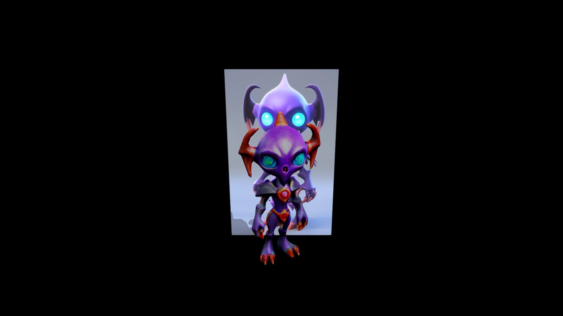 purple cartoon character. It is a toy or figuri - Download Free 3D ...