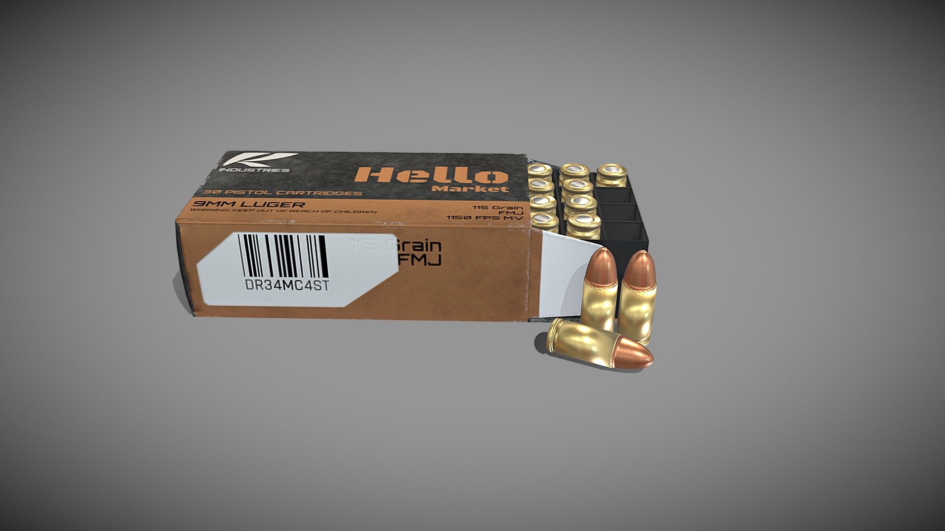 Ammo-9mm - 3D model by lucas.prince.pro [ce9d4e4] - Sketchfab