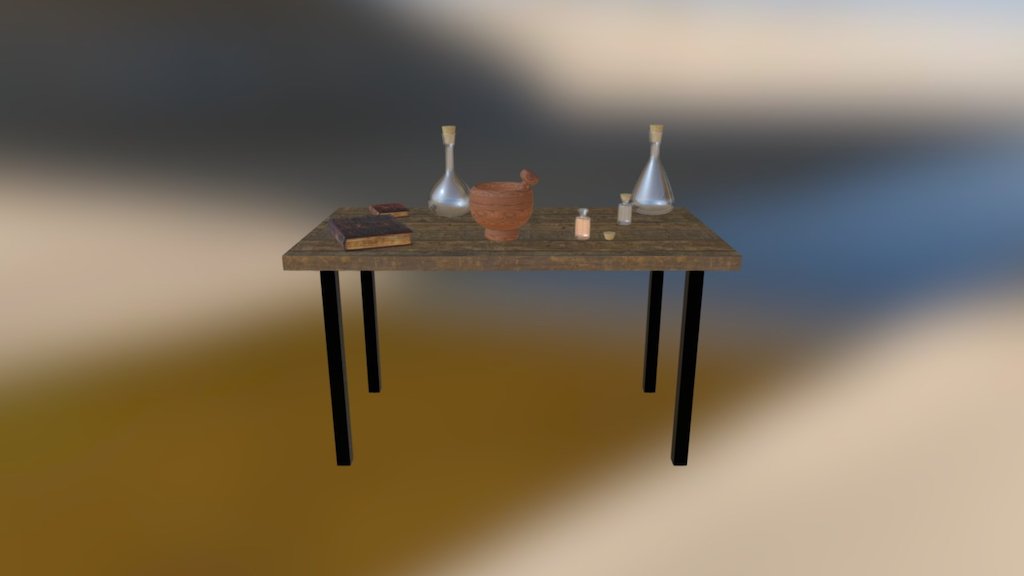 Alchemy table - 3D model by Ludovic Legros (@Ezurio) [cea54ae] - Sketchfab