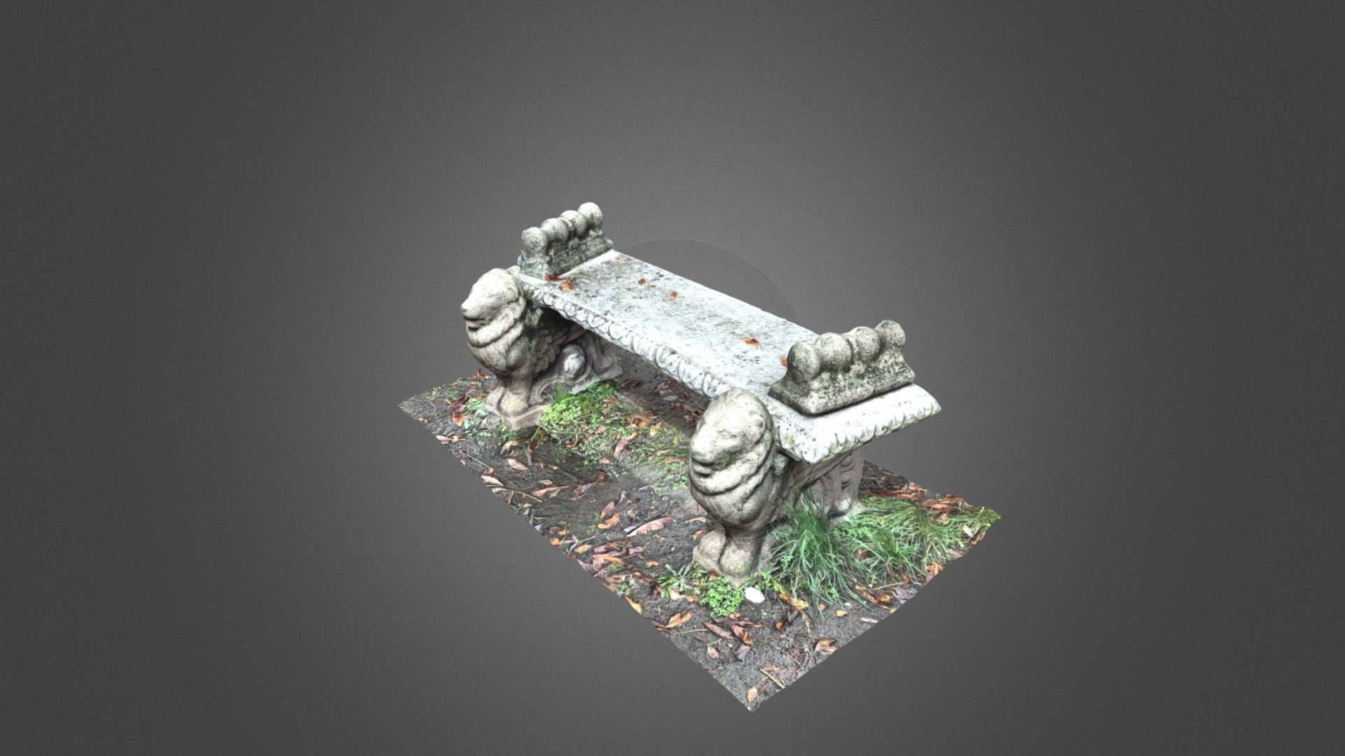 antique stone bench with winged lions 8k texture - 3D model by ...