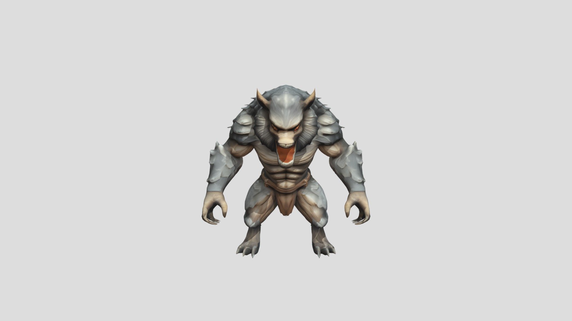 Fierce werewolf creature growling - 3D model by ruzgar7797 [ceaa3c6 ...