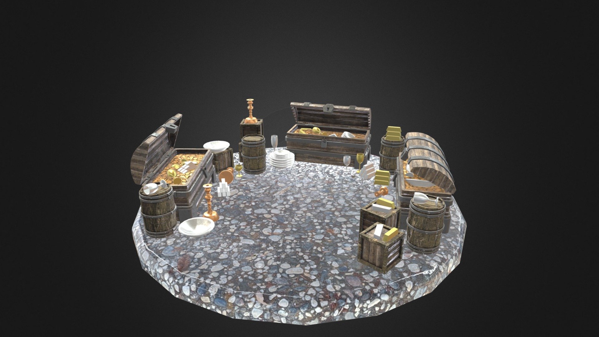 230 Treasure Chest Scene - 3D model by nmartz_ [ceab810] - Sketchfab