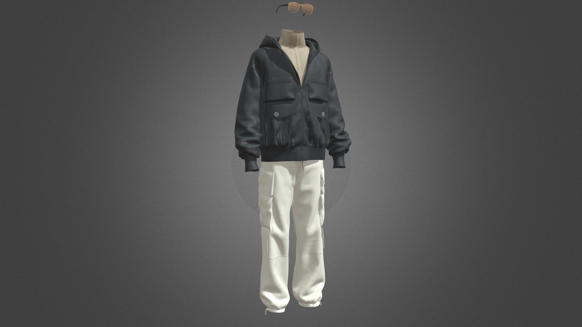 Sweatshirt and jacket and workwear pants - Download Free 3D model by ...