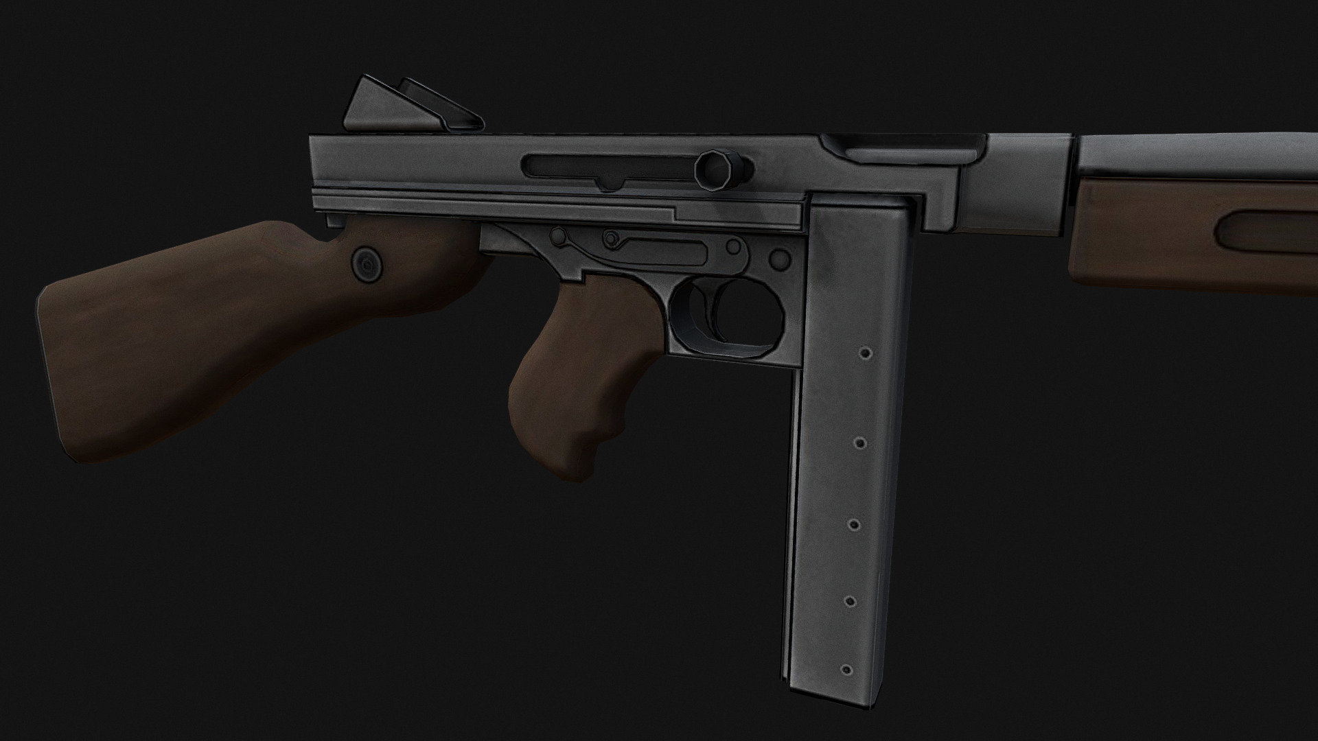 Thompson M1A1 - handpainted - 3D model by toby98 [ceb325c] - Sketchfab