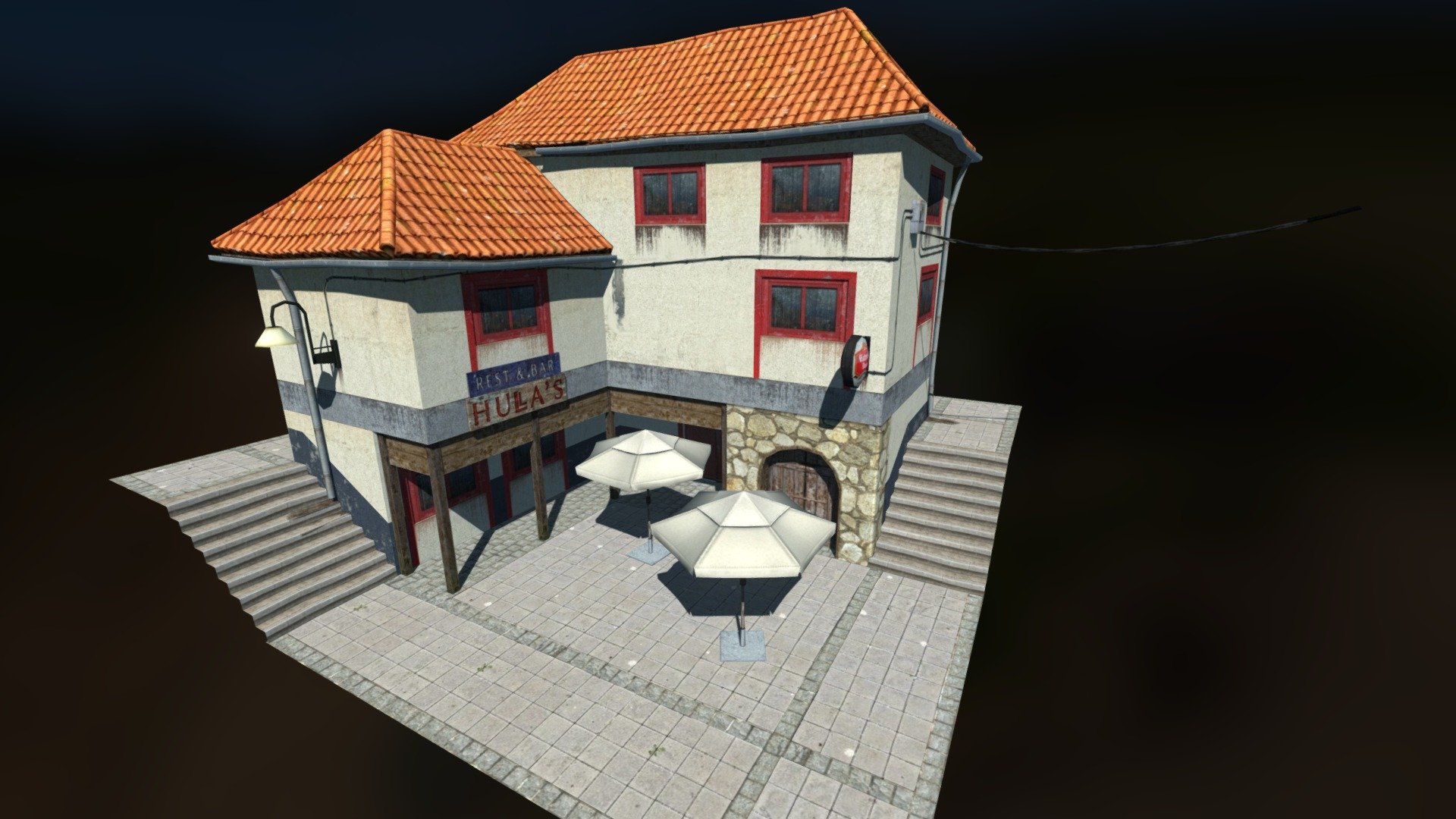 Diorama Restaurant (Baked Lighting) - Download Free 3D model by Thomas ...