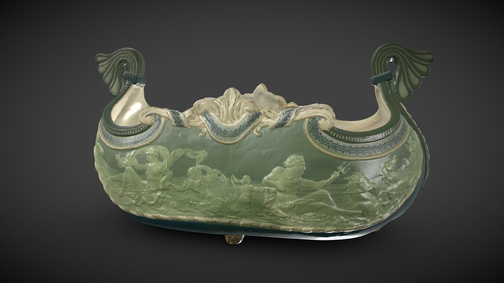 Jardinière en faïence d'Henri Amirault - Download Free 3D model by Alienor.org, Conseil des ...