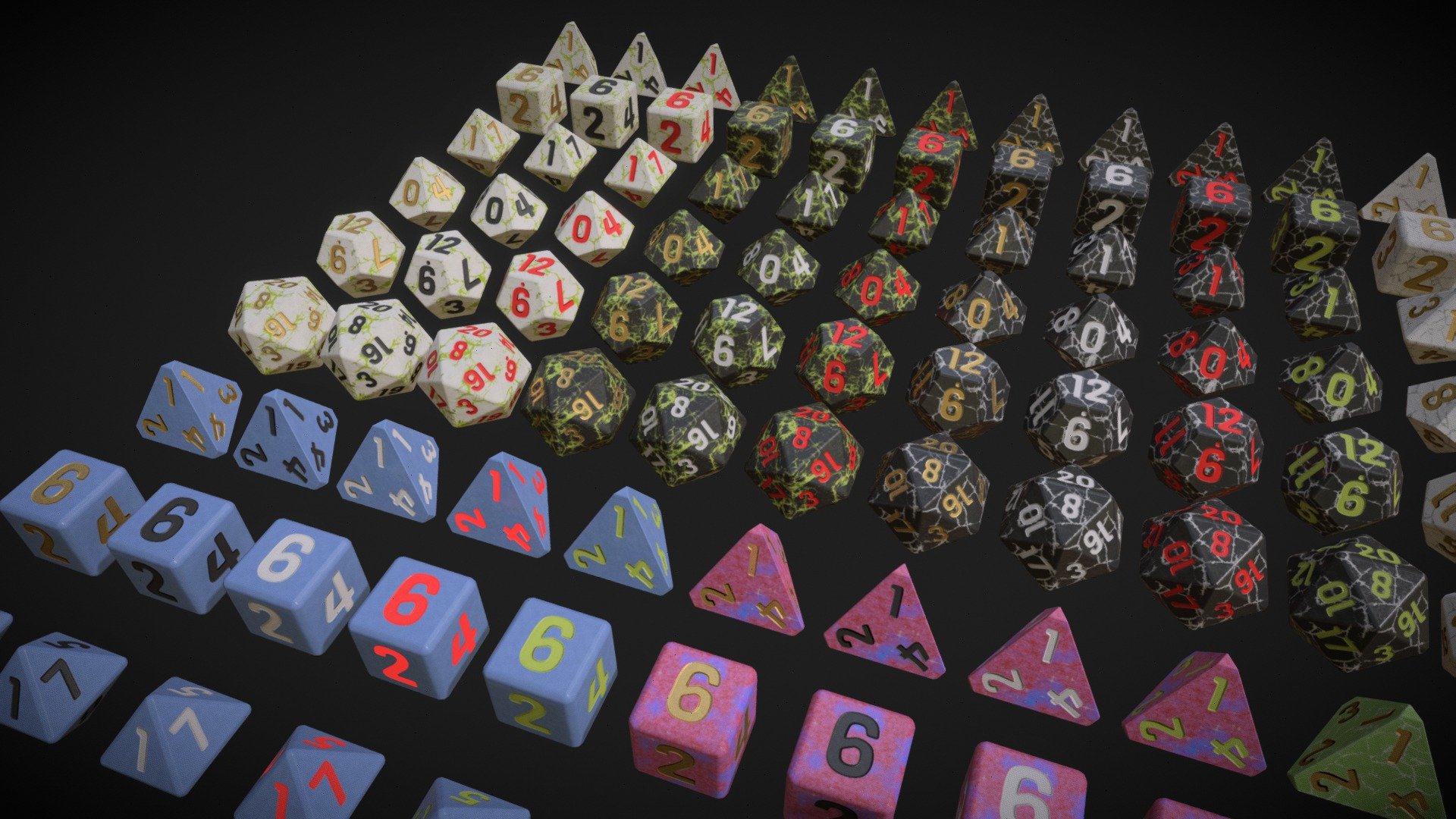 3D RPG Dice Set - 3D model by Pawsgineer [cecd678] - Sketchfab