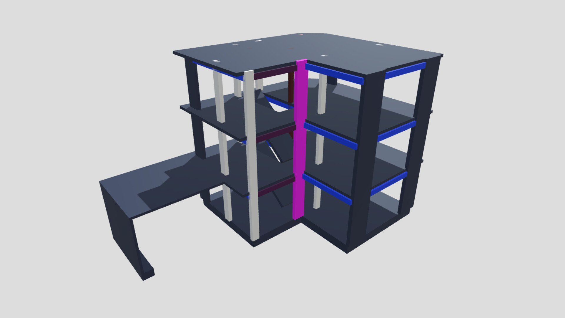 3 Storey RC Structure With Parking - Download Free 3D model by MA ...