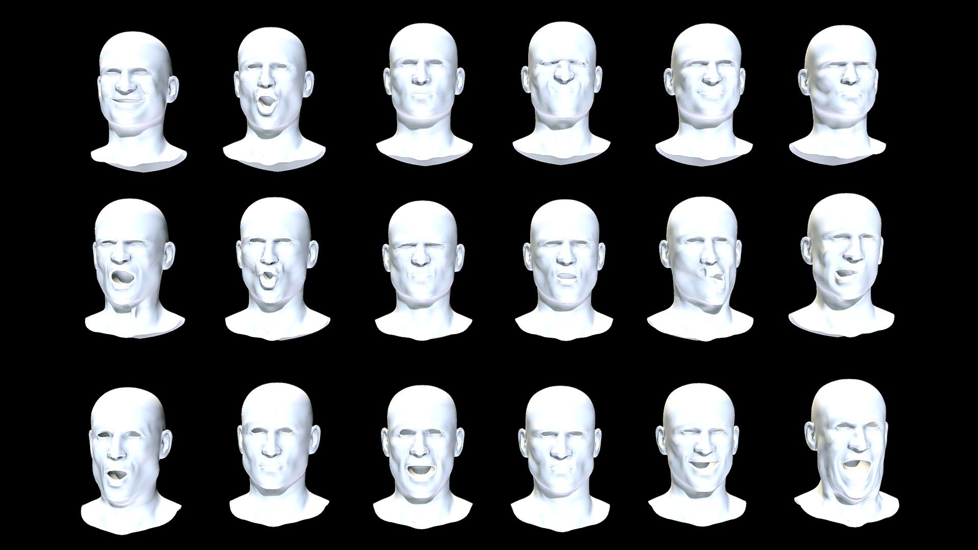 Realistic expressions_Heads - Buy Royalty Free 3D model by mono ...