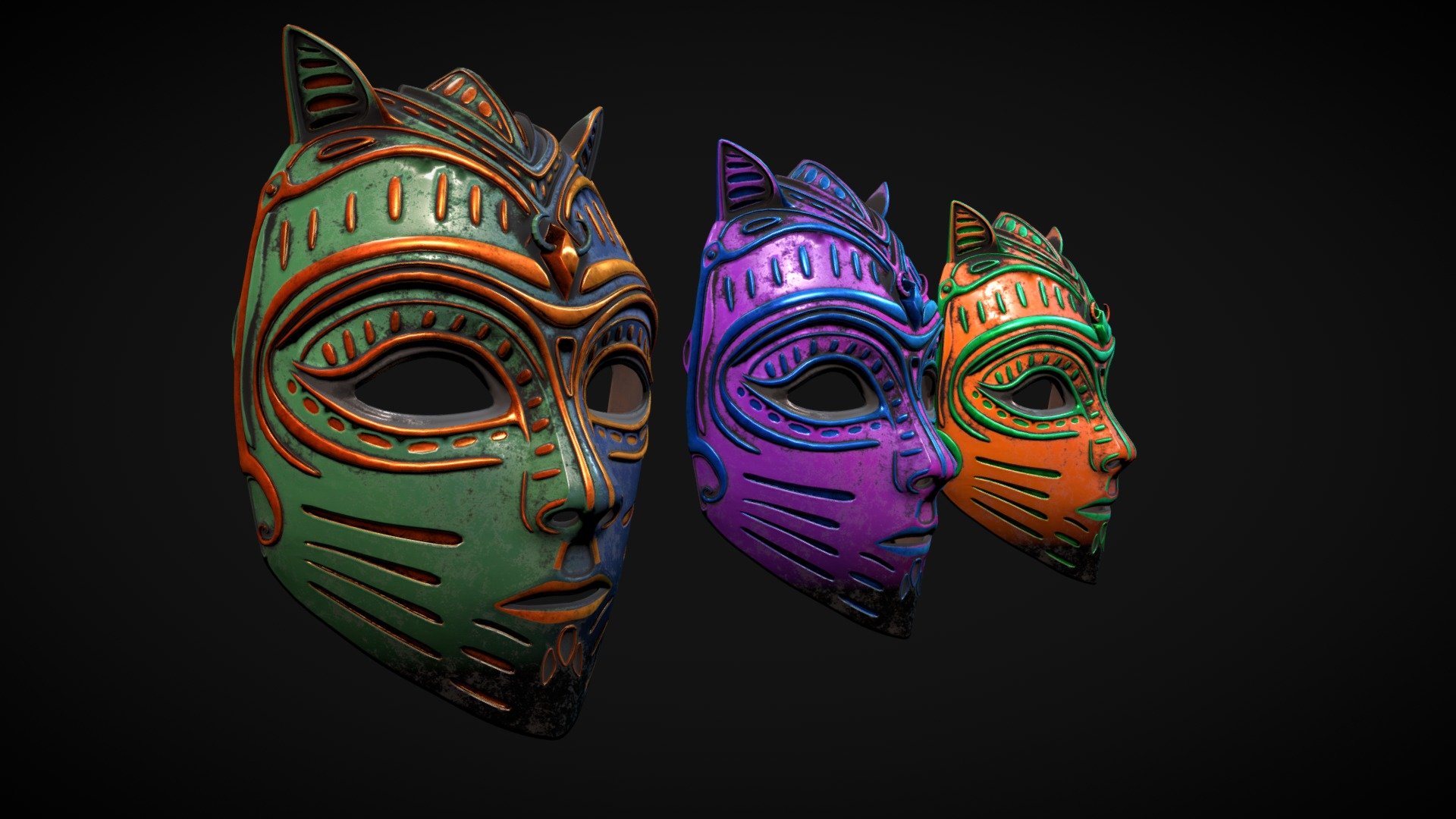 Cat Spirit Mask - 3D model by lawtrigg [cf004ca] - Sketchfab