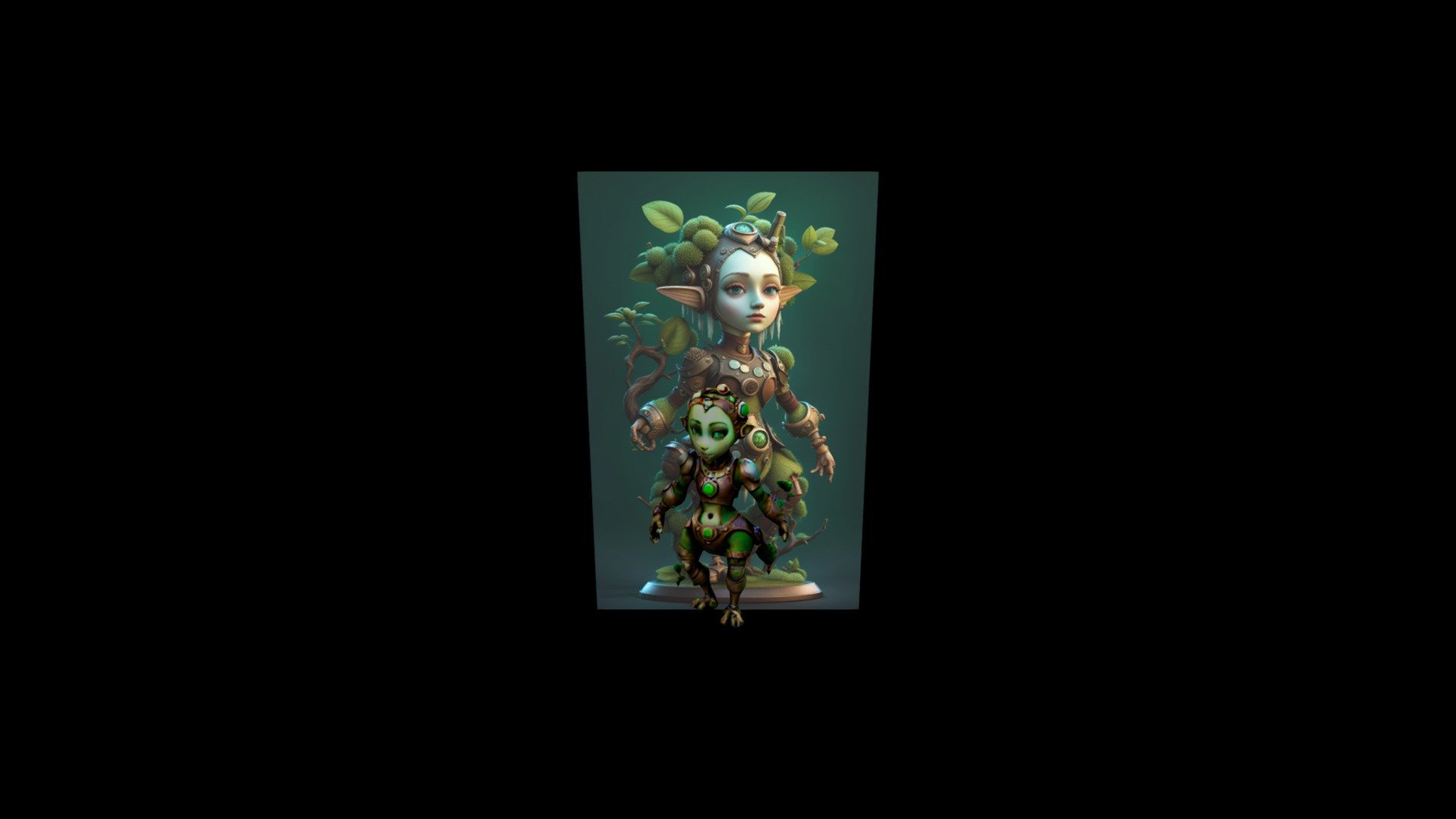 "Fantasy Character with Green Leaves" A styli - Download Free 3D model ...