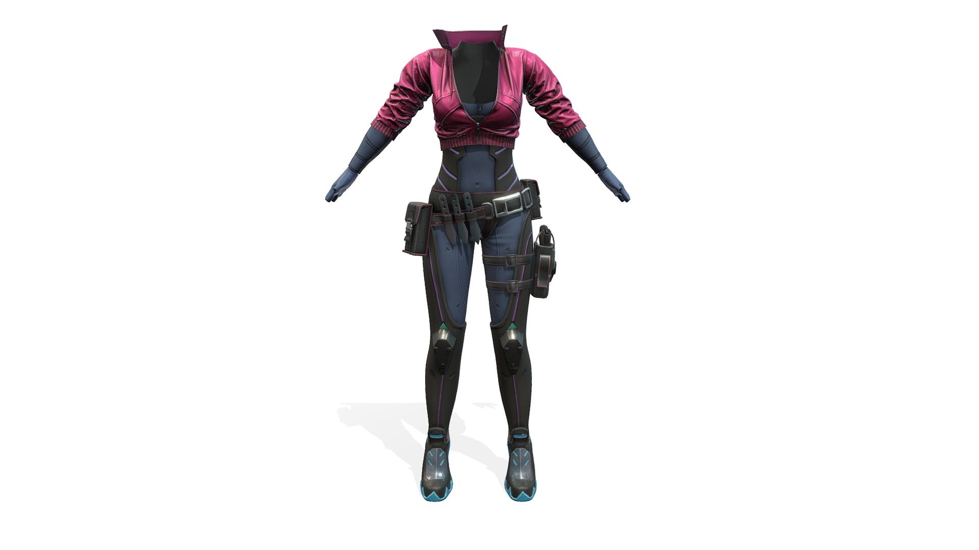$AVE Female Full Cyberpunk Combat Outfit - Buy Royalty Free 3D model by ...