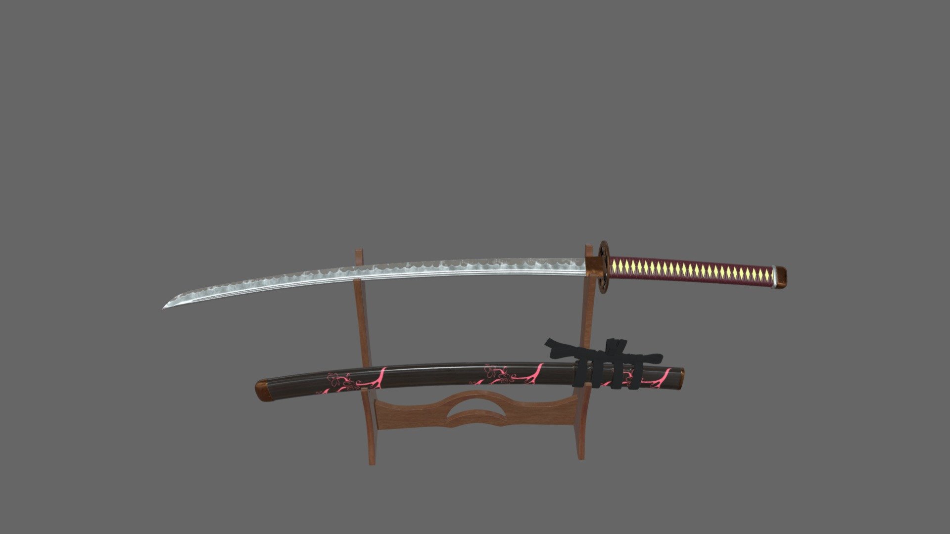 Katana with stand - 3D model by edoaca [cf08dac] - Sketchfab