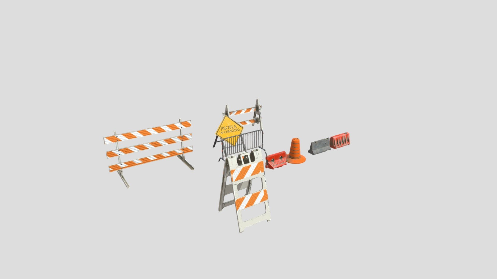 realistic traffic barriers with 8k pbr textures - Buy Royalty Free 3D ...