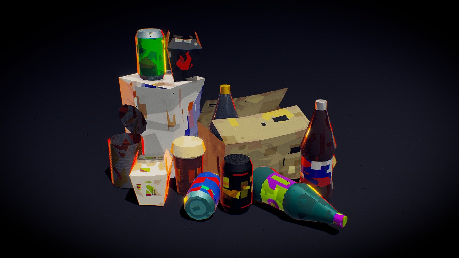 Lowpoly stylized litter (free) - Download Free 3D model by tramdrey ...