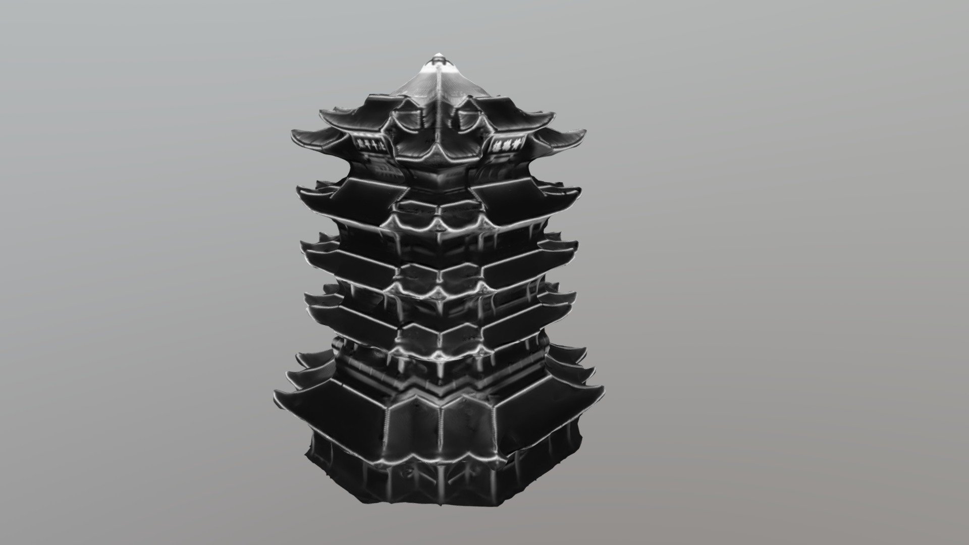 Yellow Crane Tower at night from grayscale video - Download Free 3D model by CUNO (@jiannibang ...