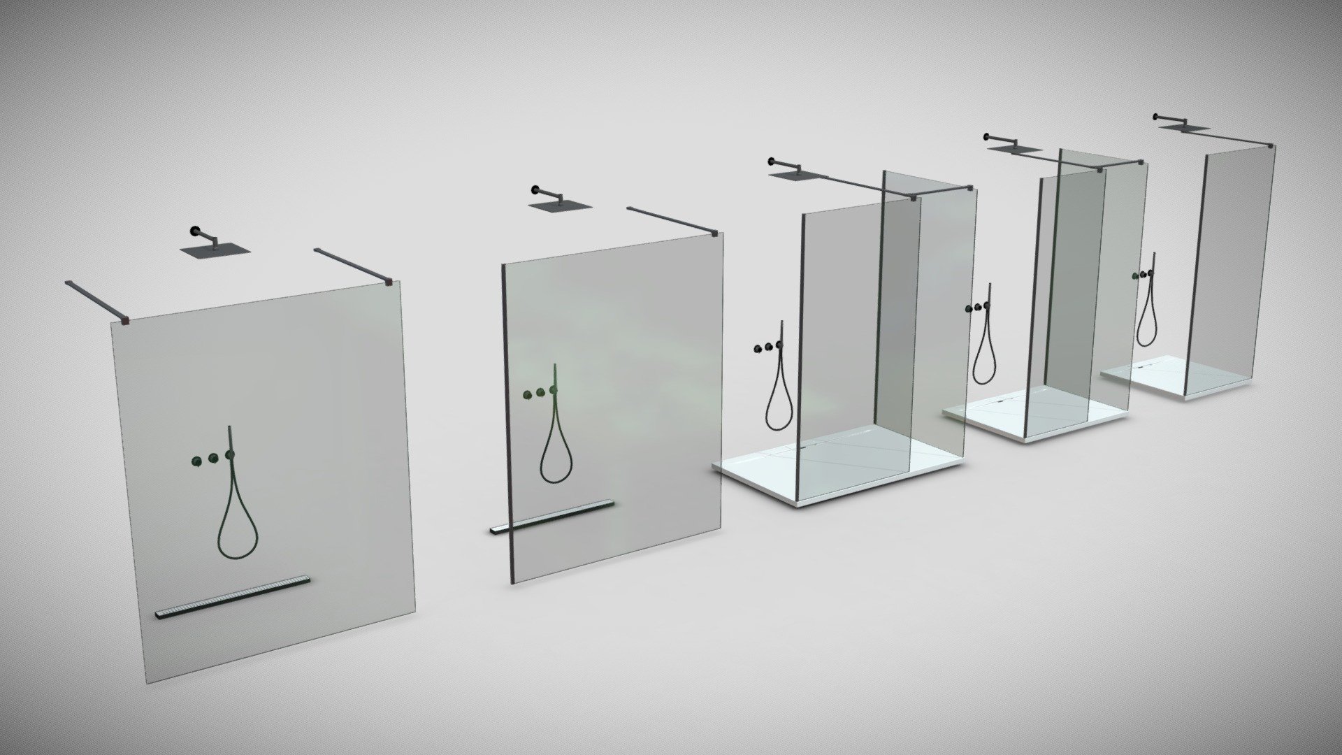 Cabin showers Radaway Modo New Black - Buy Royalty Free 3D model by ...