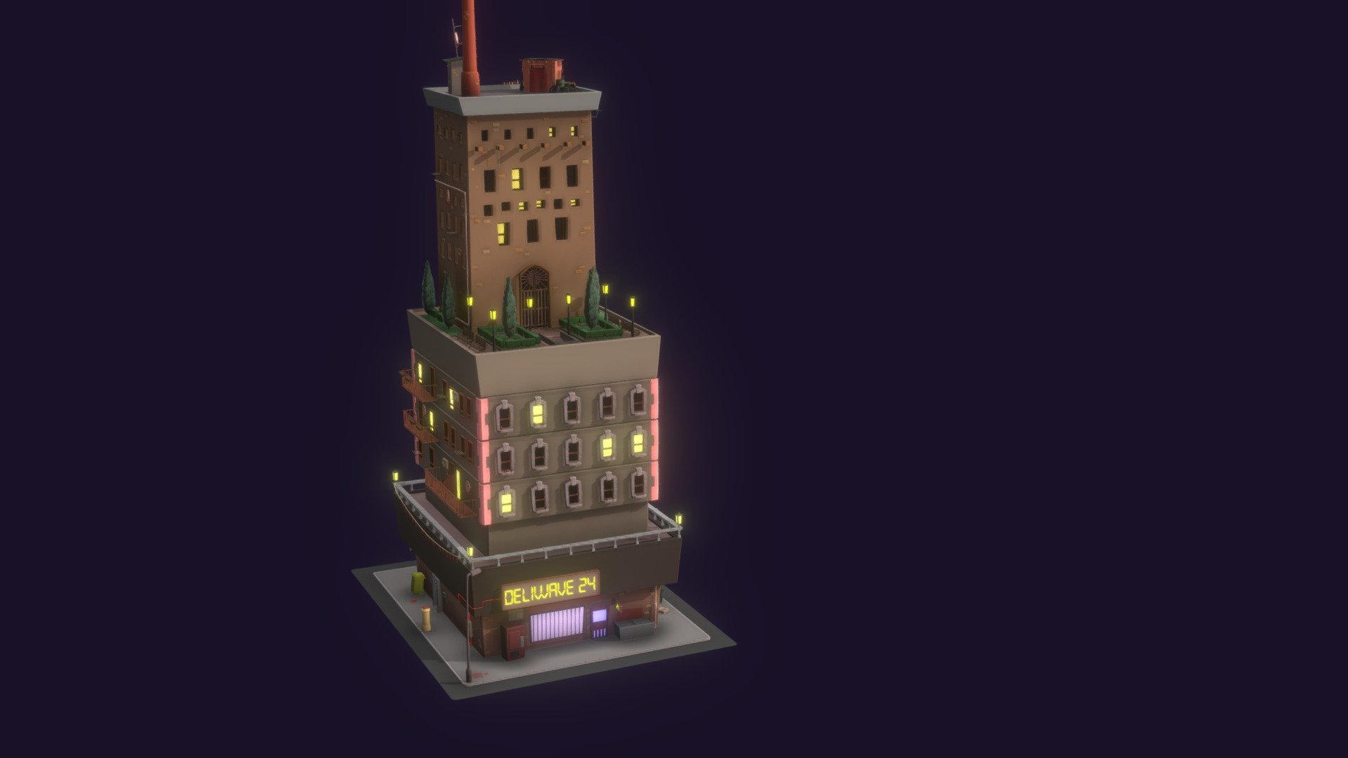 W.I.P. Cartoon Buliding - 3D model by AlbertoAbal [cf1b262] - Sketchfab