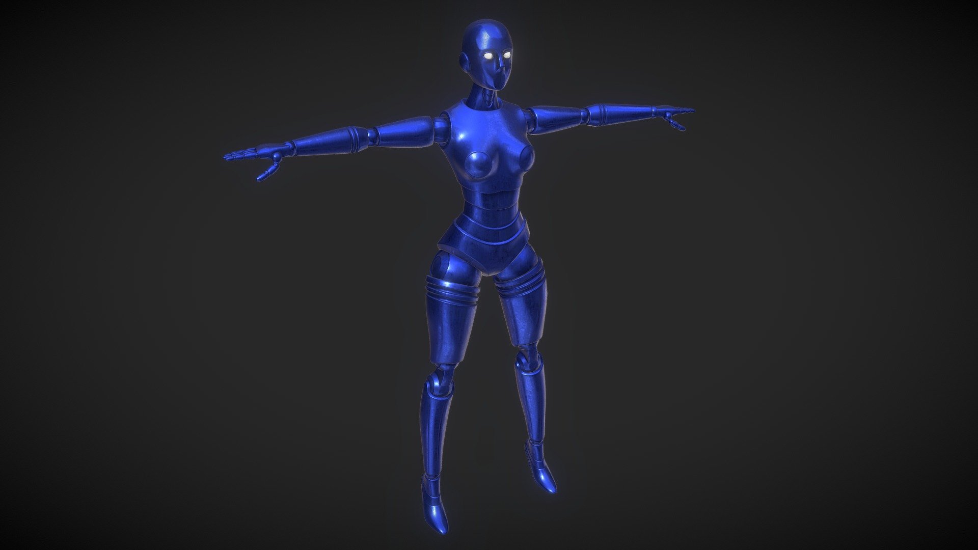 Blue Robot Woman - 3D model by AlekRazum [cf1ba73] - Sketchfab