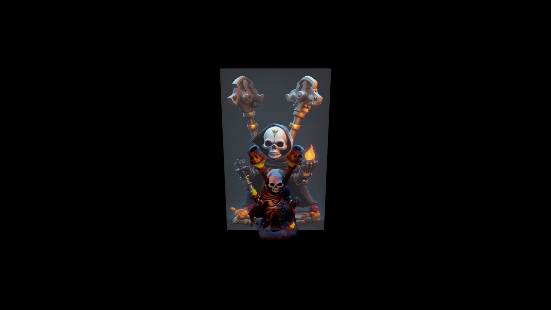 "Skull Knight with Two Crossbows" A skeleton - Download Free 3D model ...