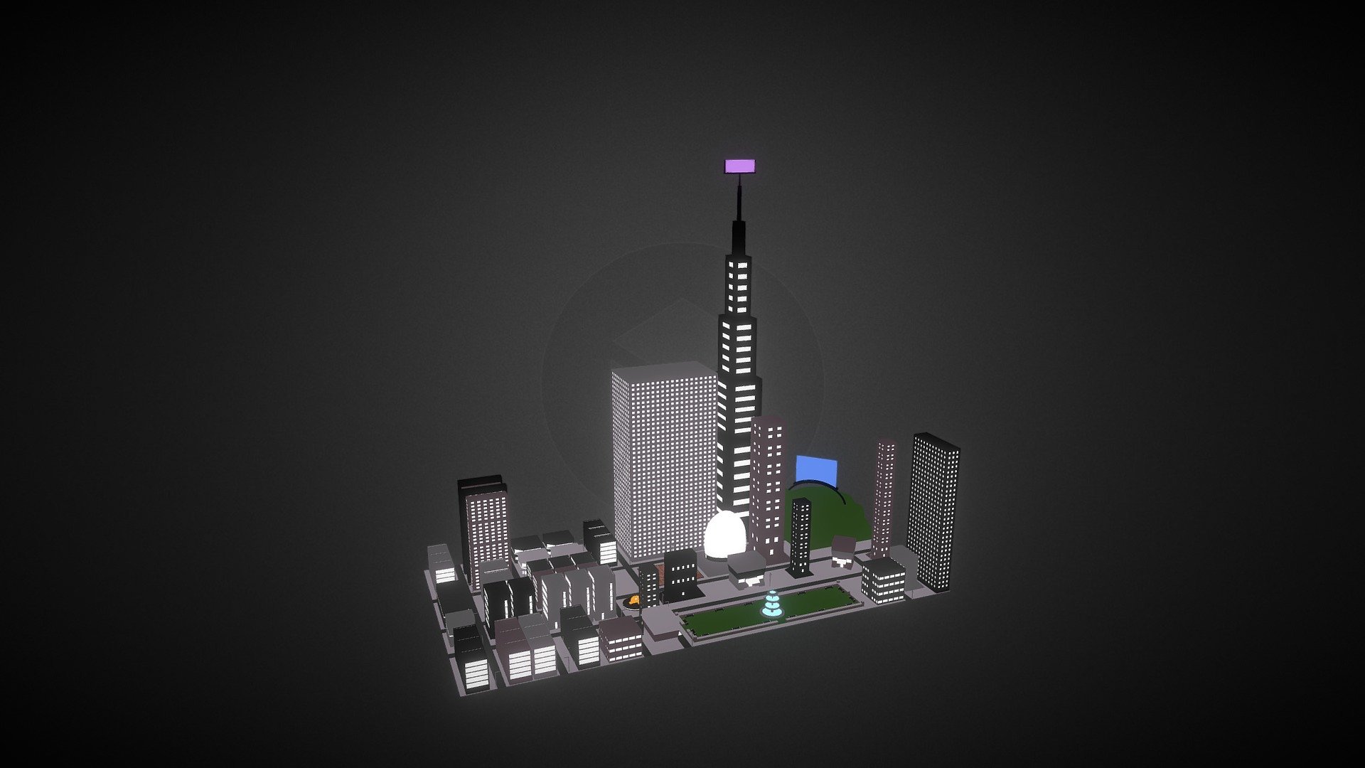Simple Sci-Fi City - 3D model by xipilia [cf1ec07] - Sketchfab
