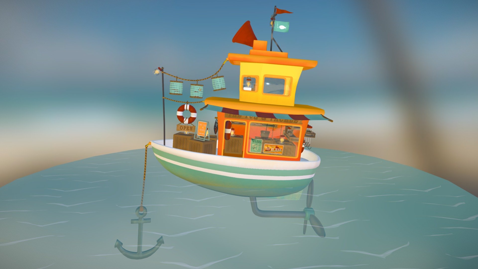 Stylised Fishing Shop - 3D model by Bearly3D [cf1ec14] - Sketchfab