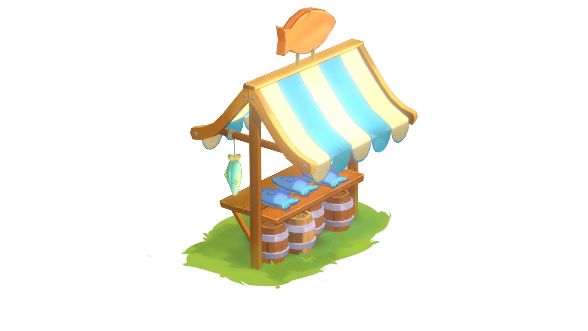 Hand-Painted Fish Market Stall - Download Free 3D model by ...