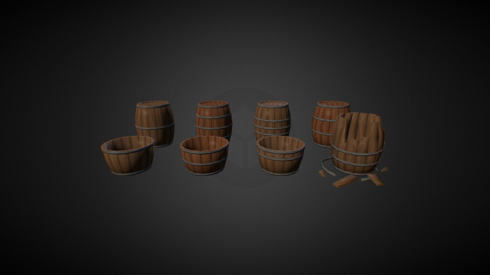 Barrel Group - 3D model by Polyfrolic [cf3005e] - Sketchfab