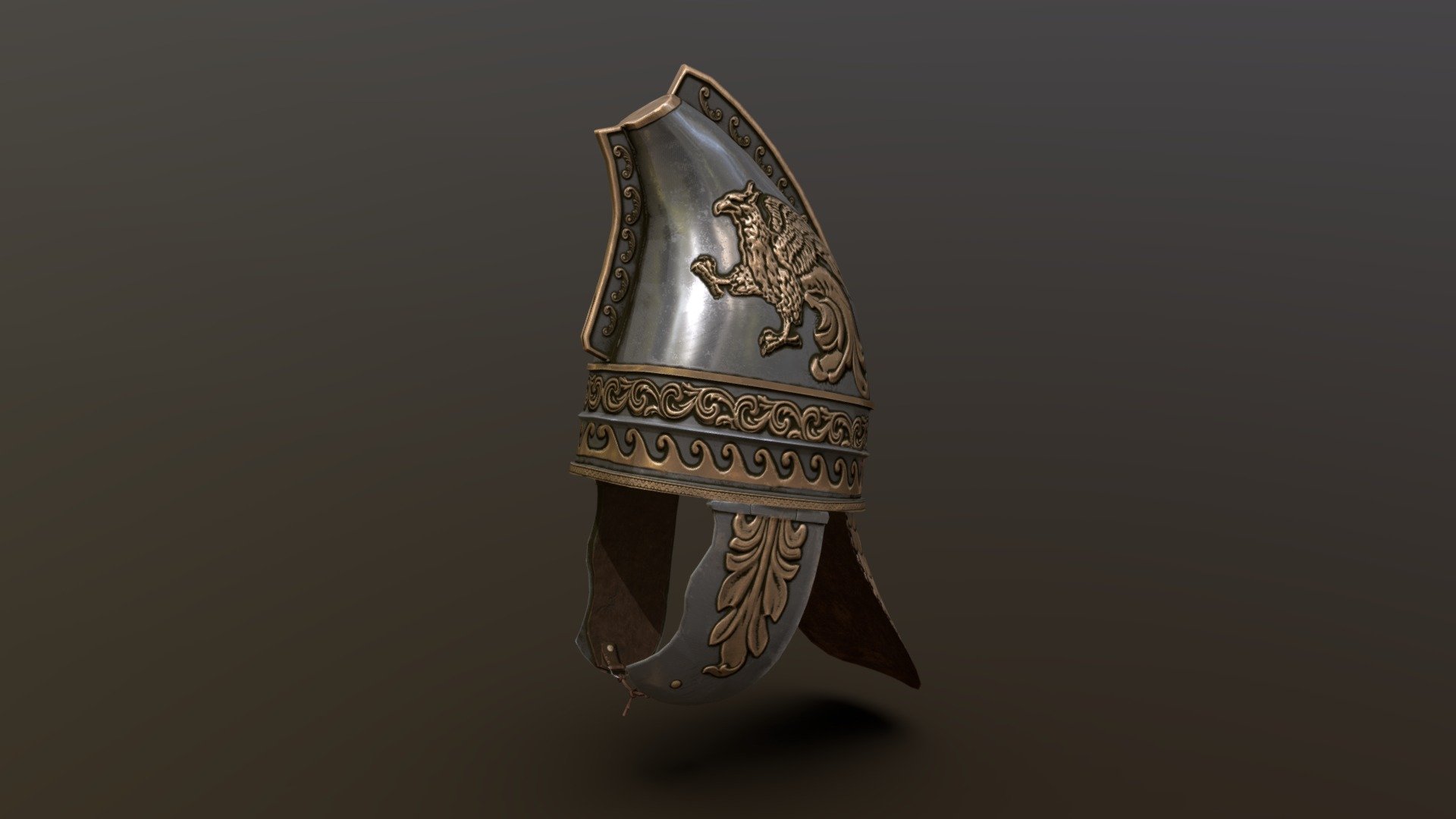 Dacian tall helmet Trajans column griffin motif - Buy Royalty Free 3D ...