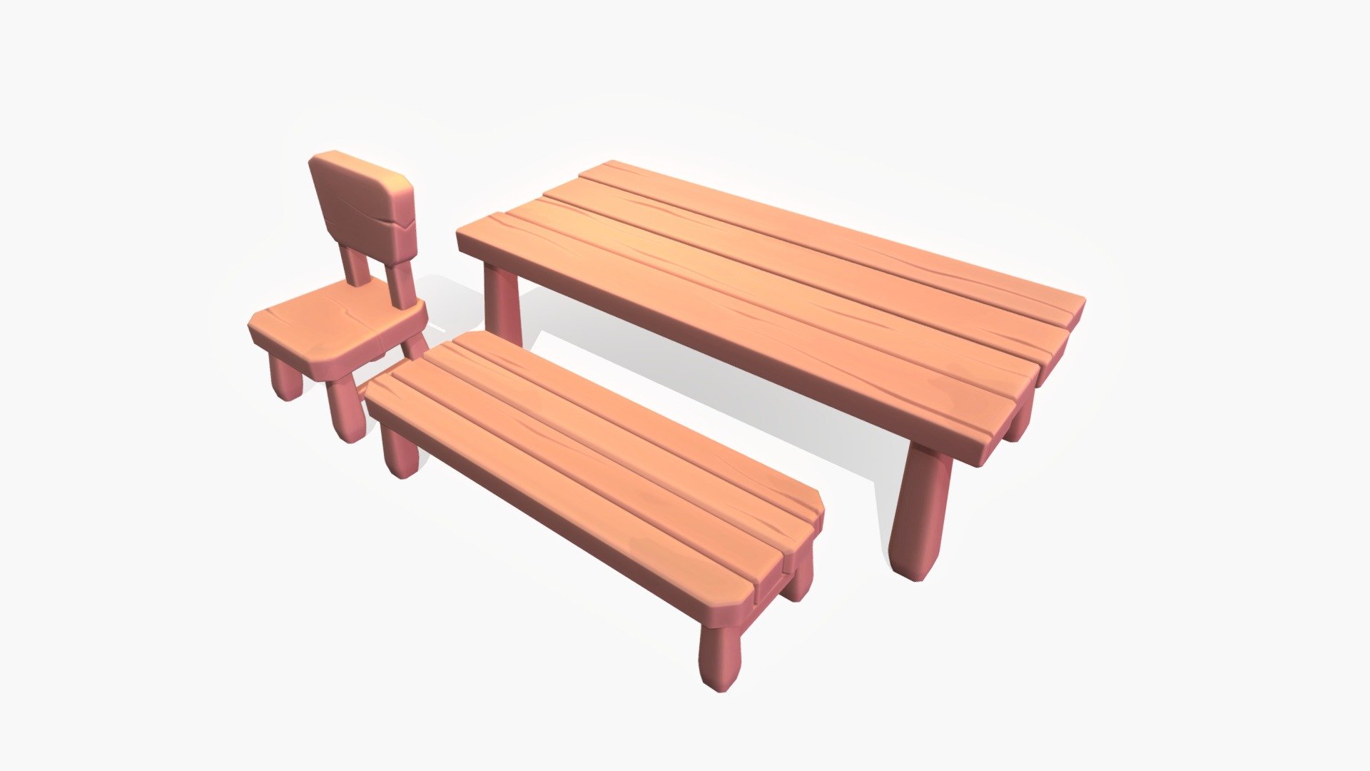 Stylized chair and table set - Buy Royalty Free 3D model by Stefan William Rudebjer (@stefan_wr ...