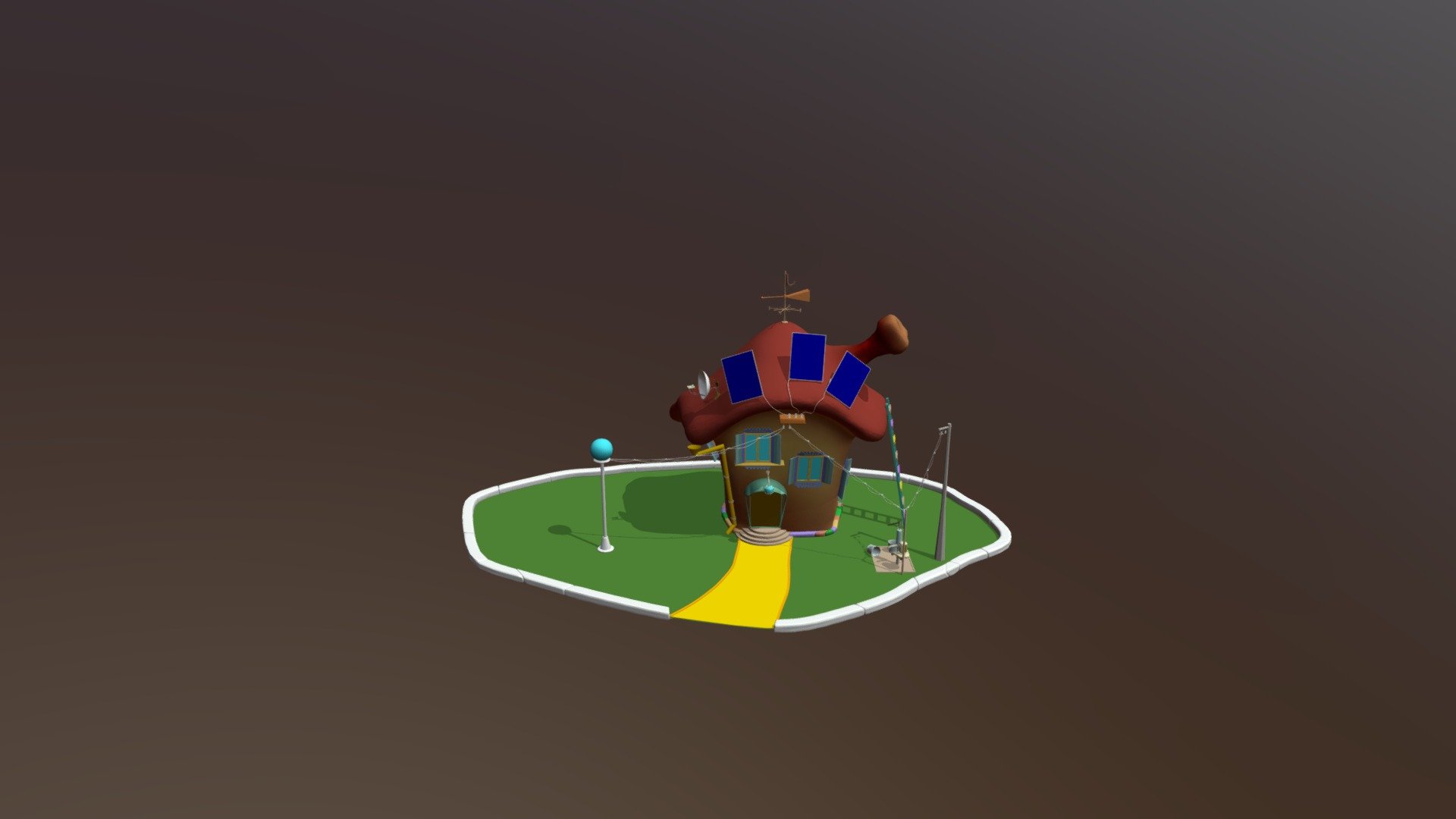 cartoon house -2 . vertex texture color - 3D model by Сергей ...