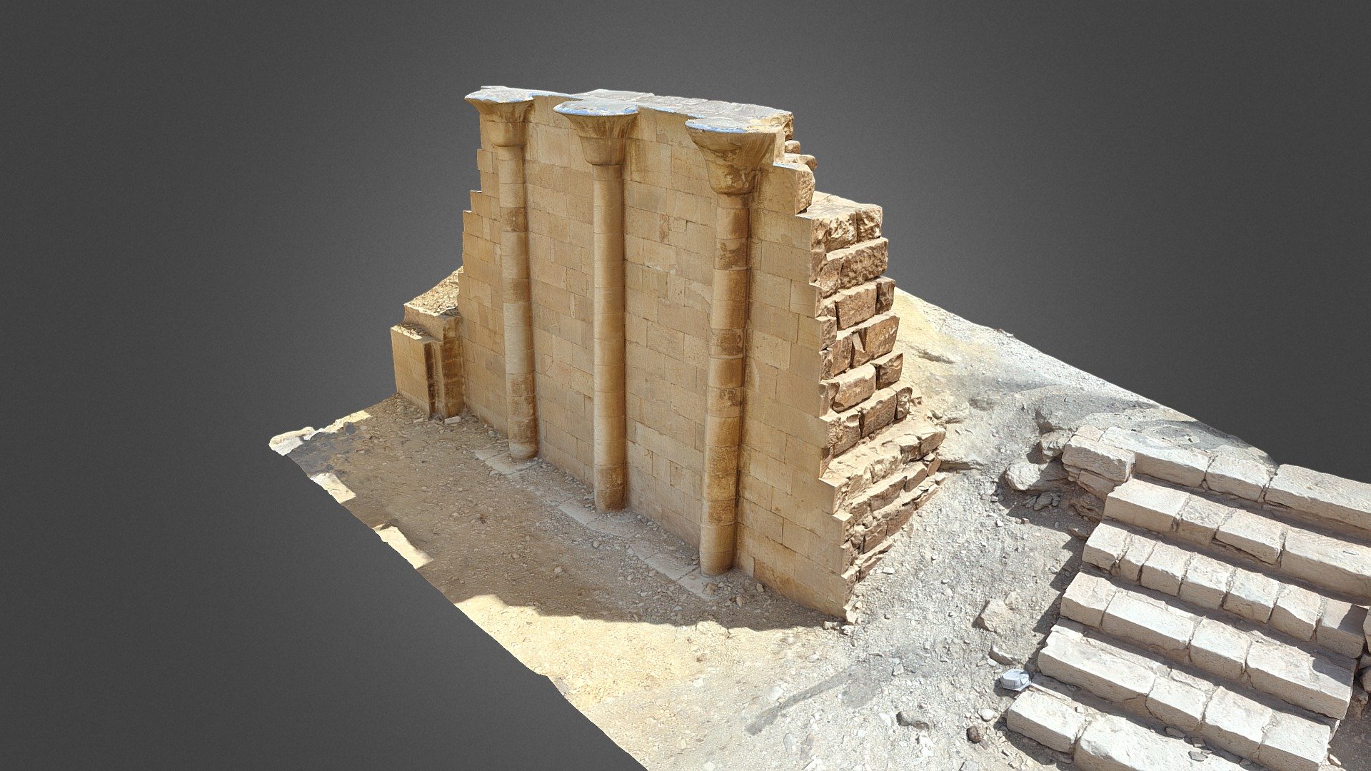 Papyrus-like semi-columns, Saqqara - Download Free 3D model by ...