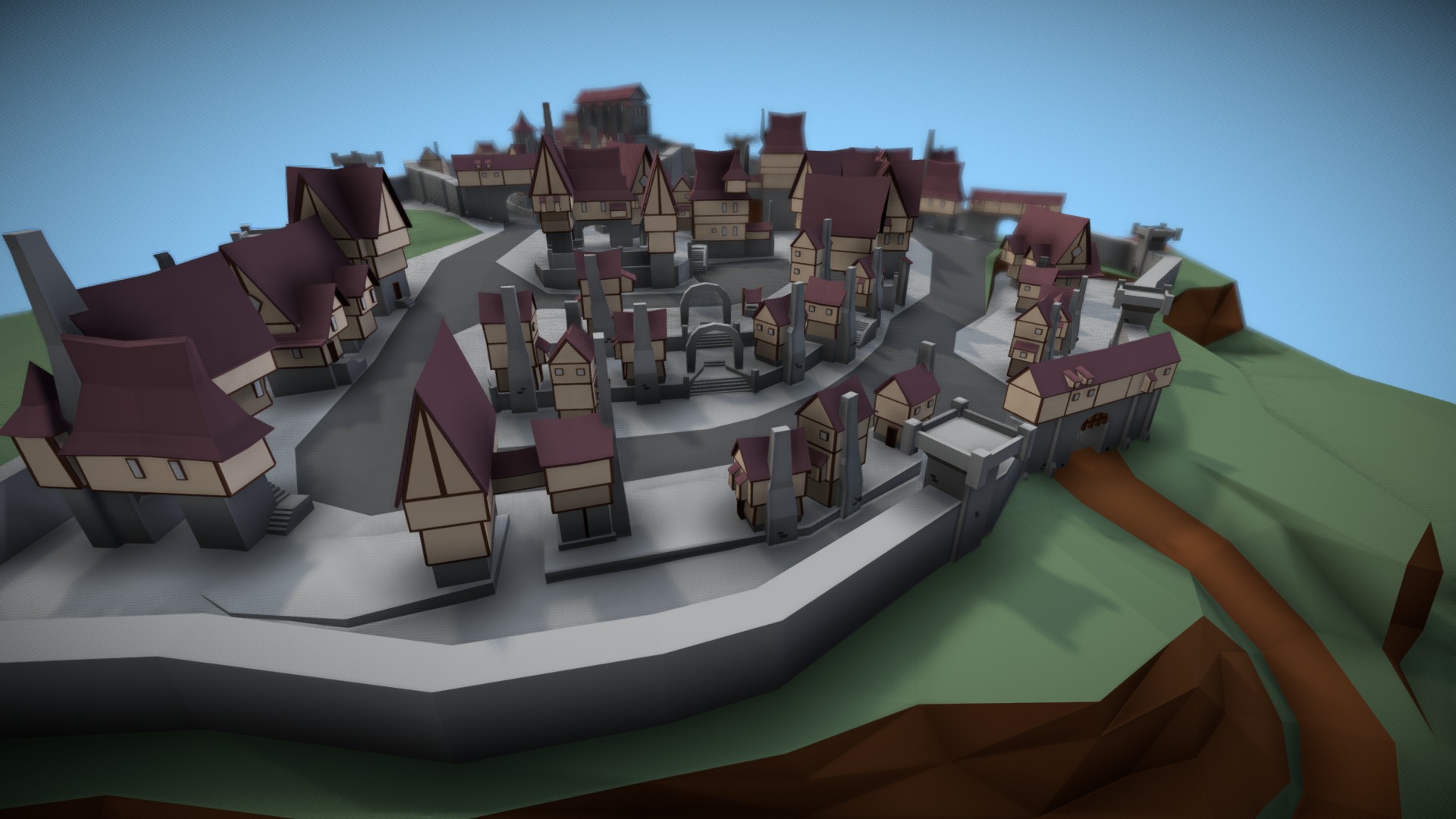 Medieval Lowpoly City - 3D model by VidovicArts (@oshjavid) [cf45dcb ...