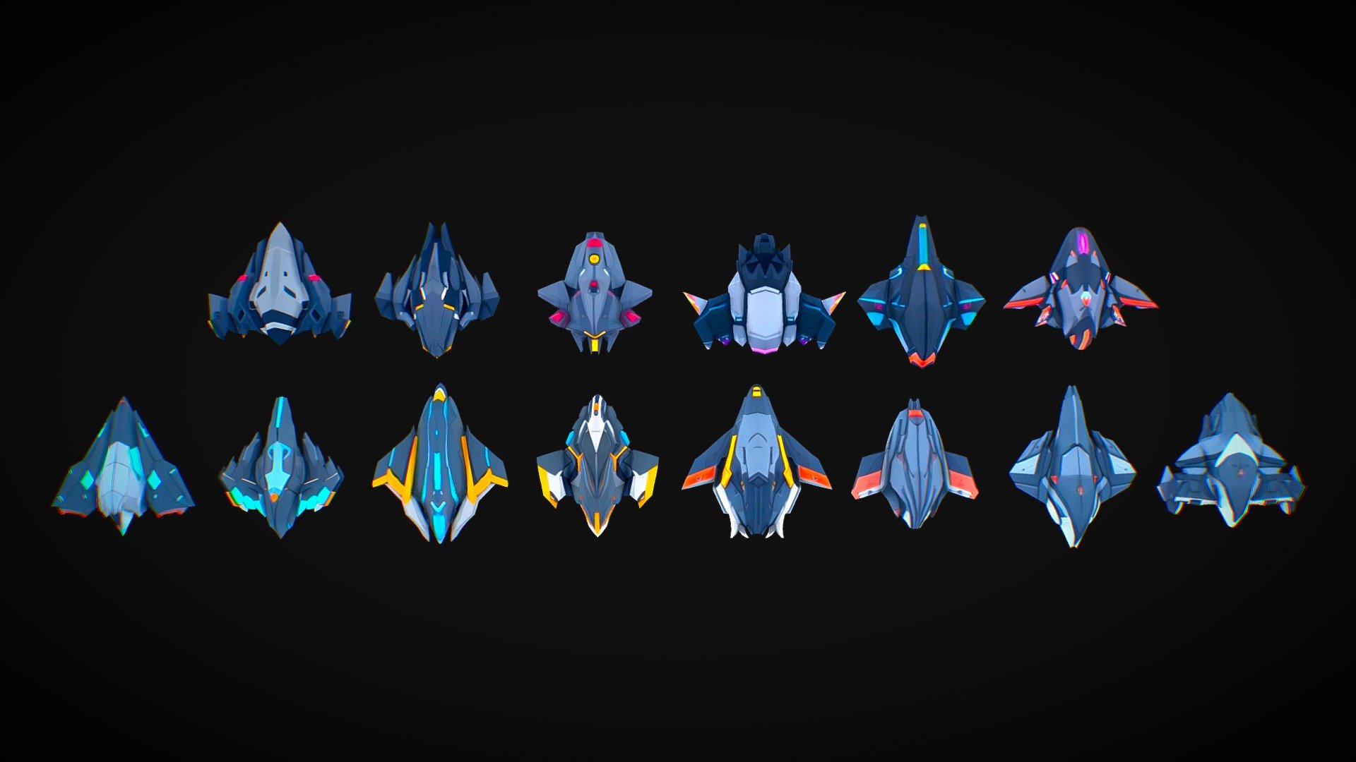 14 SpaceShips Set - Buy Royalty Free 3D model by jasoncroukamp [cf46a53 ...