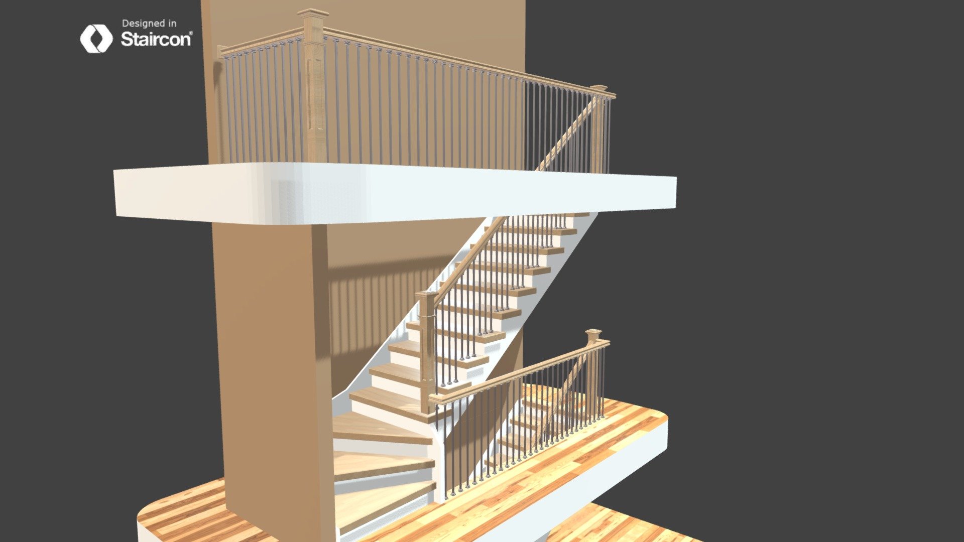 Winder stair start example - 3D model by 3D Software for Stair Design and Production (@Staircon ...