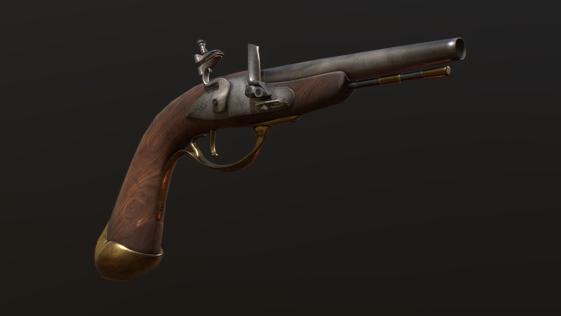 Flintlock Pistol - 3D model by Chris Drelich (@CDrelich) [cf47a00 ...