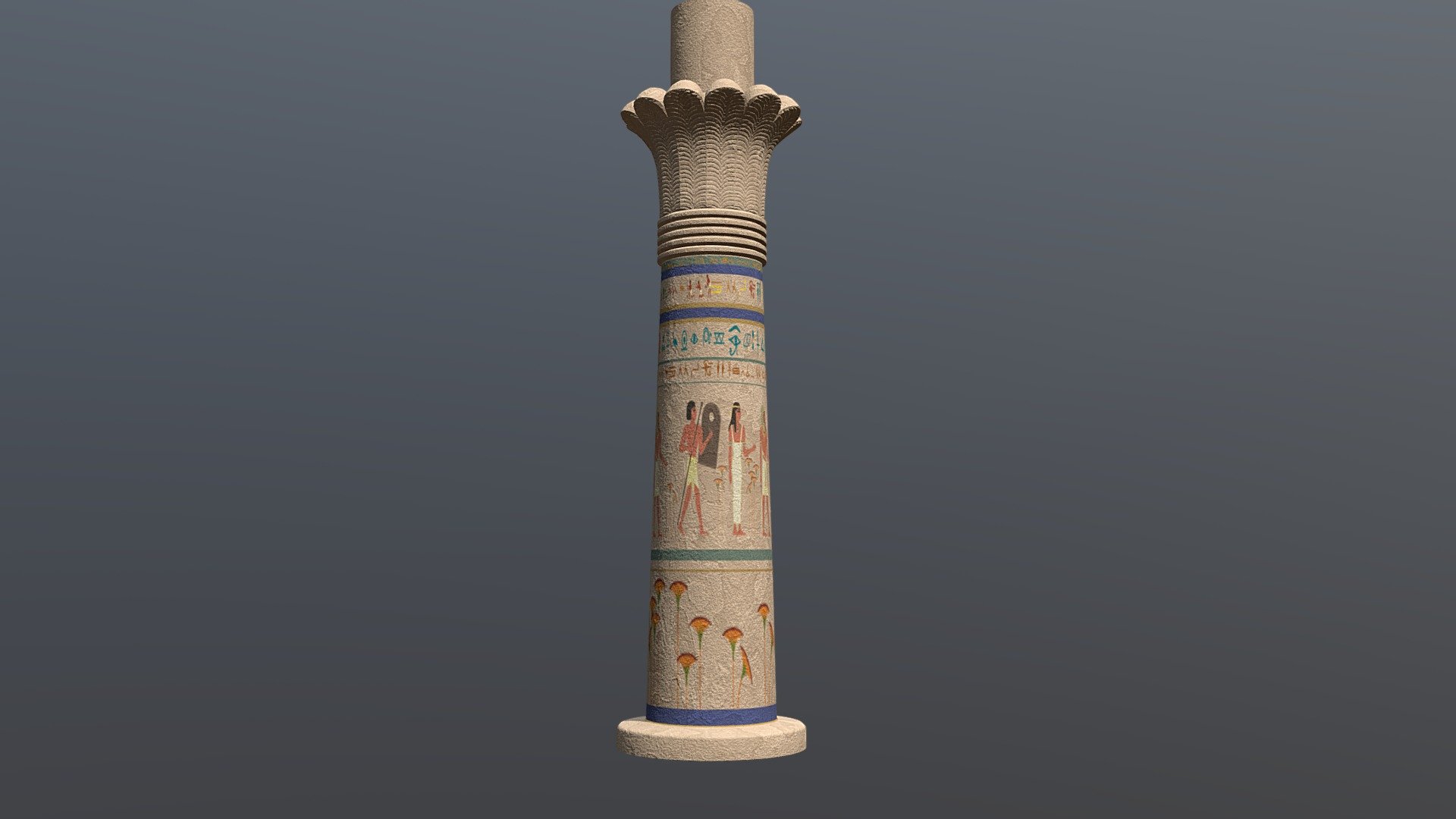 Egyptian Palm Column - 3D model by engy.gamal [cf51ffc] - Sketchfab