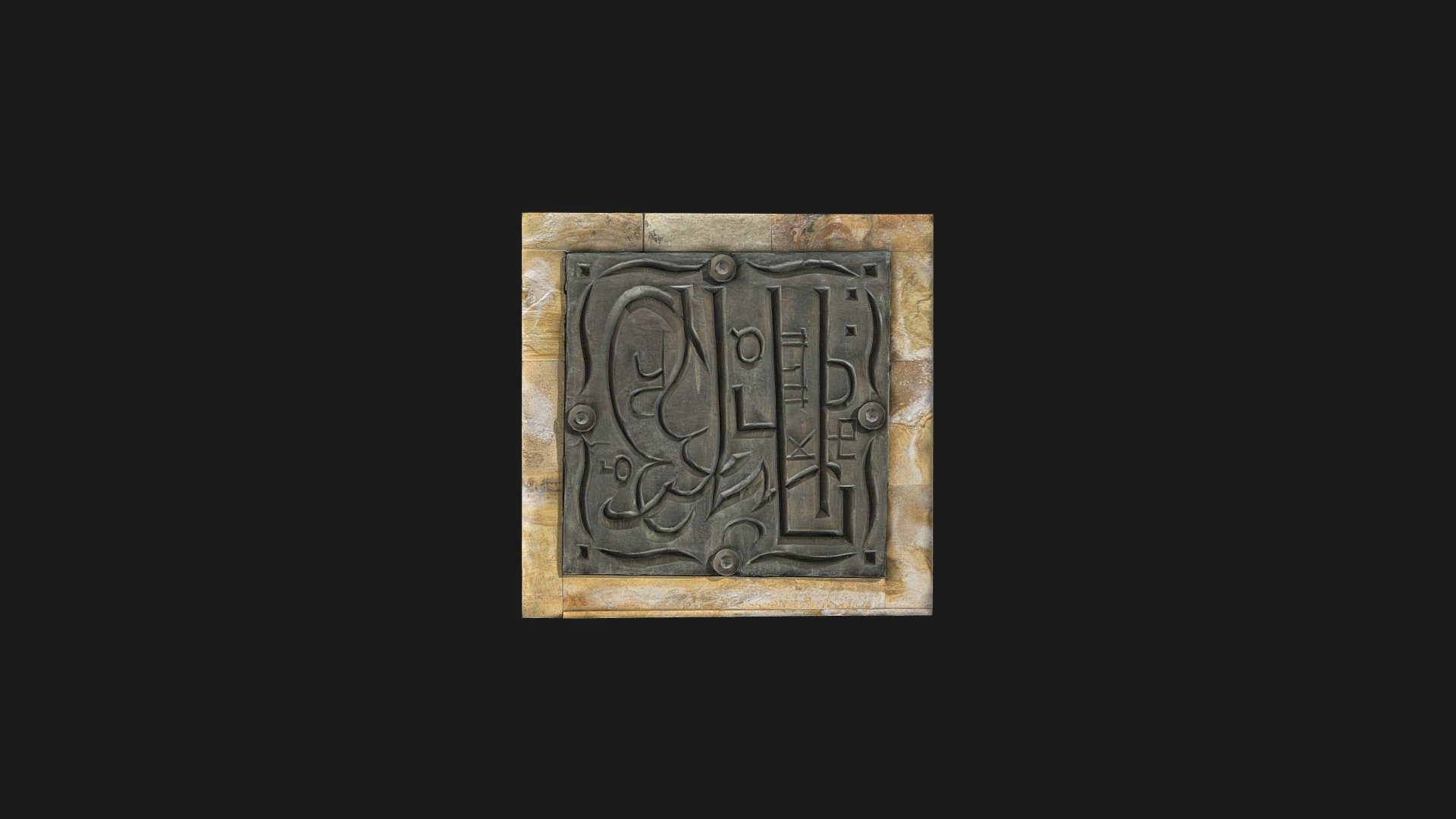 Metal calligraphy tile - Download Free 3D model by Nik (@nikska ...