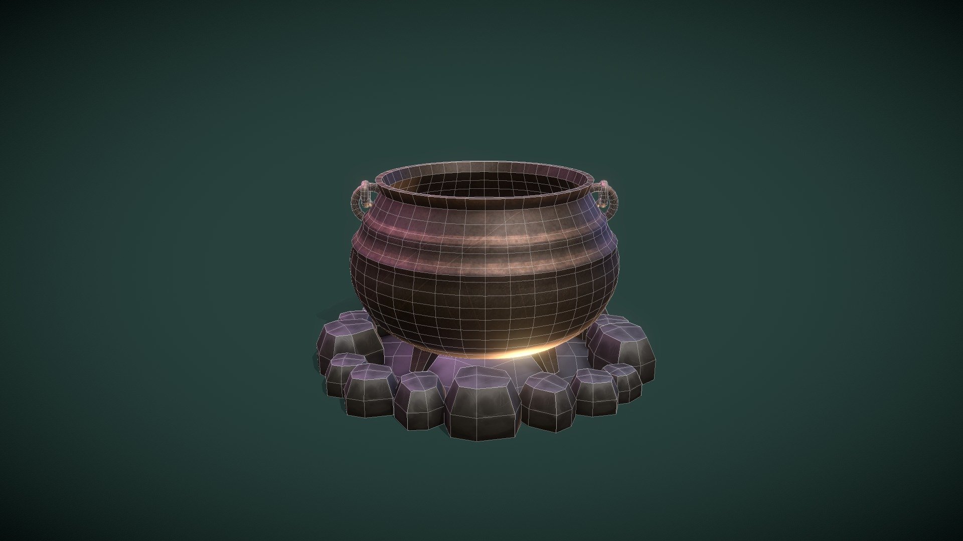 Cauldron on a campfire - 3D model by LynnKarel [cf53a94] - Sketchfab