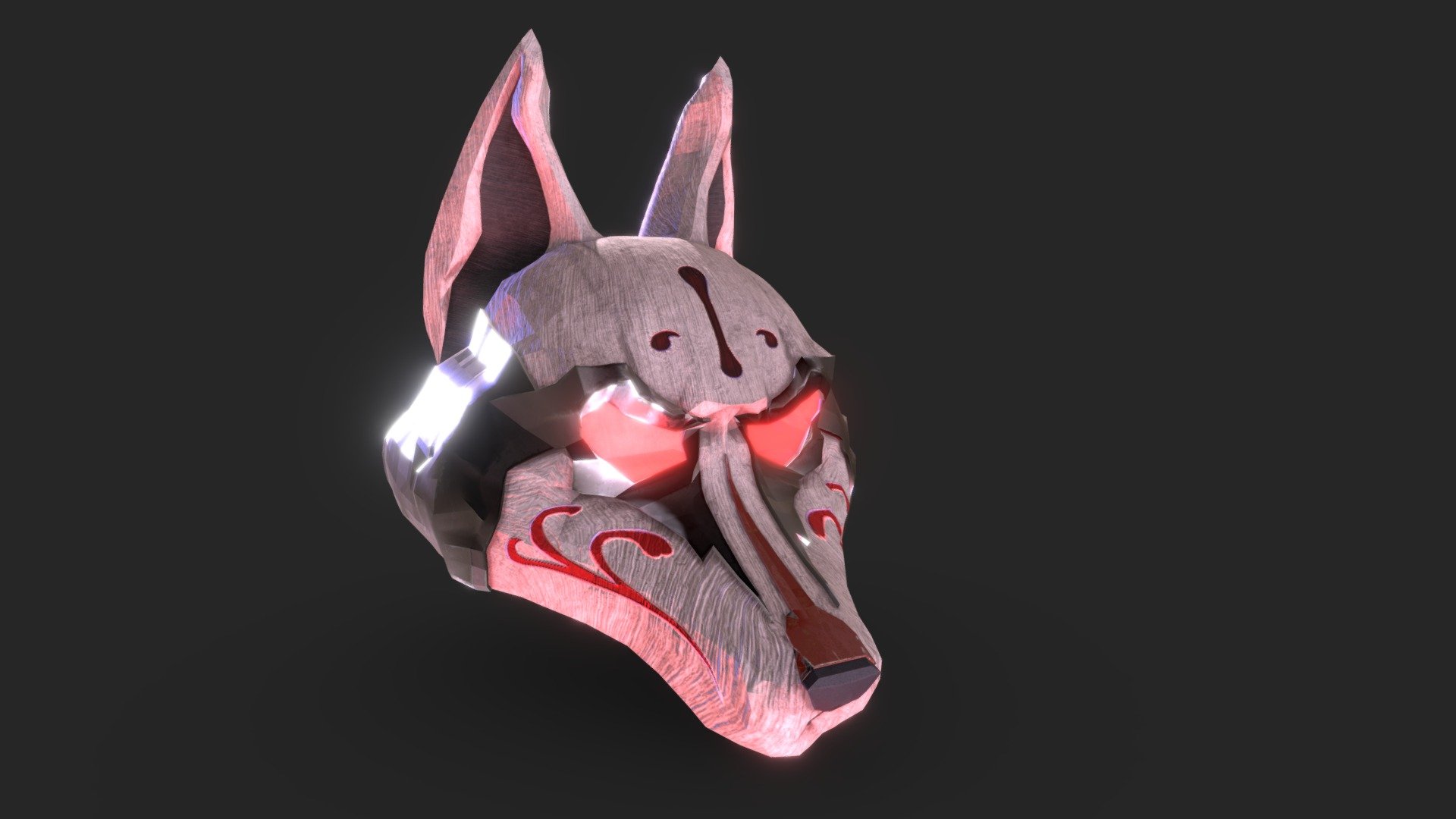 Kitsune Fox Mask - 3D model by savscarlett [cf5520c] - Sketchfab