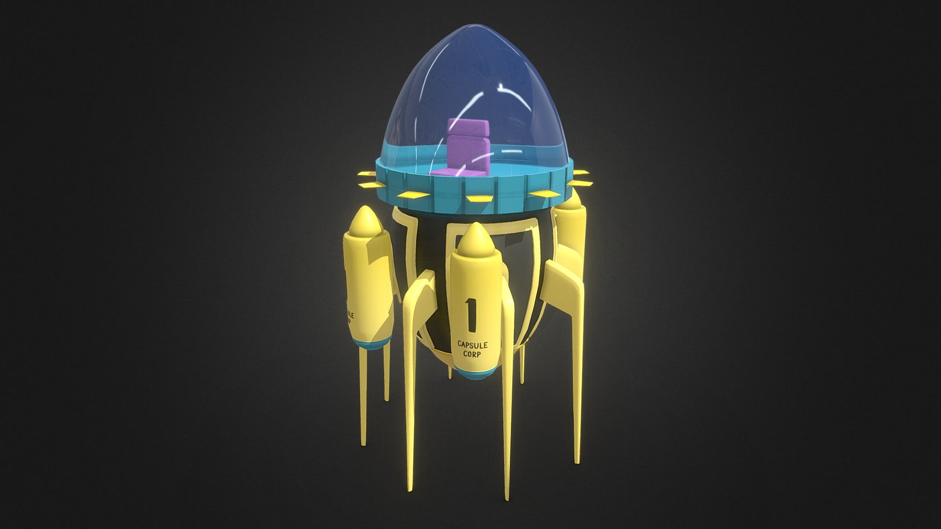 Time Machine Rocket - Dragon Ball - 3D model by ARKBlender (@ARKS-3D ...