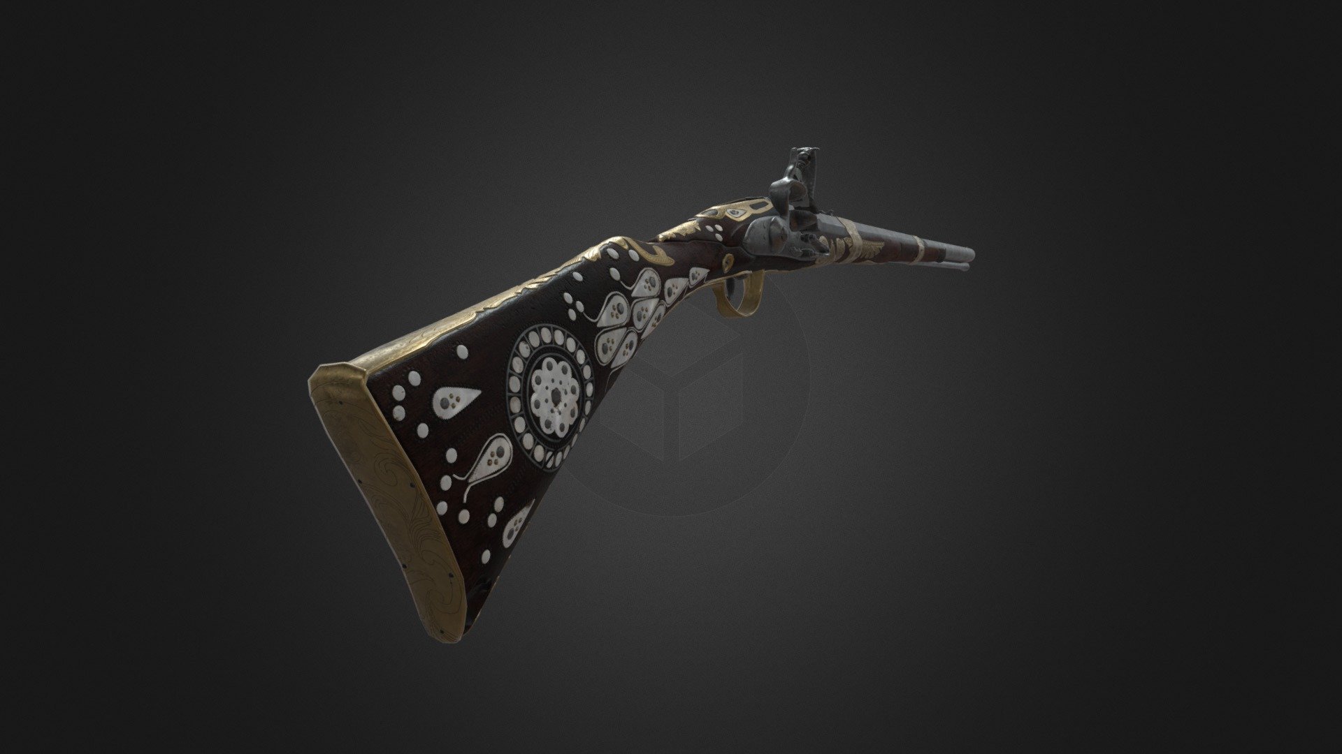 Flintlock Rifle With Decoration - 3D model by Tornado_Studios [cf651ed ...