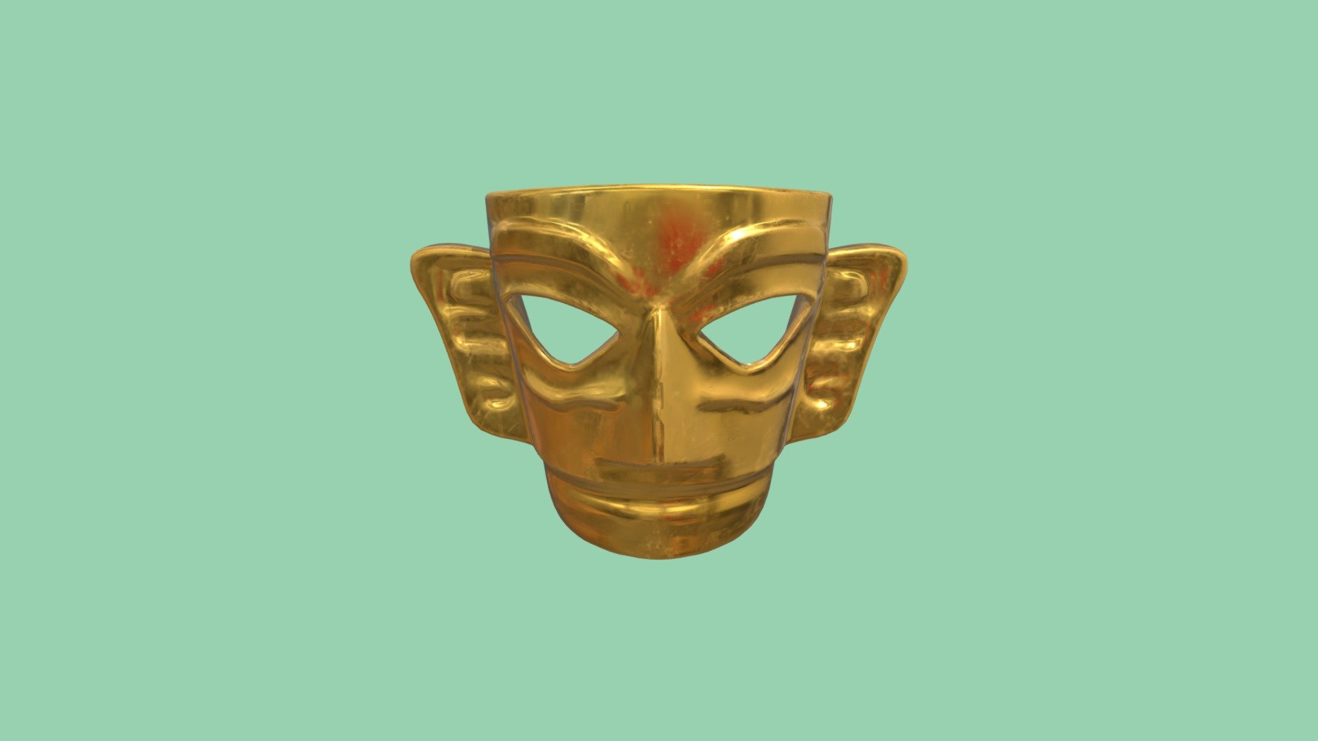 Ancient ceremonial golden mask - 3D model by dandan19900919 [cf659f7 ...