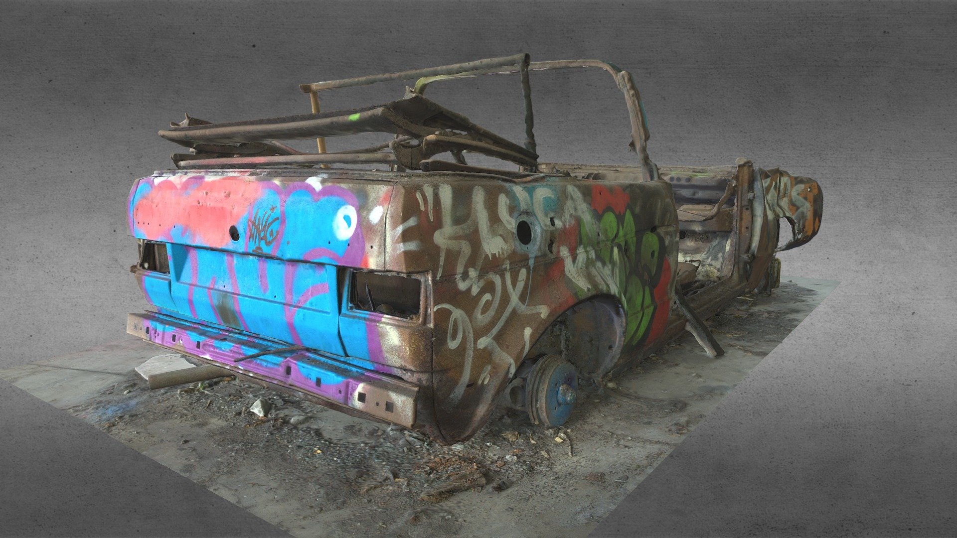 Heavily Vandalized Car Wreck - Buy Royalty Free 3D model by Megalith3D ...