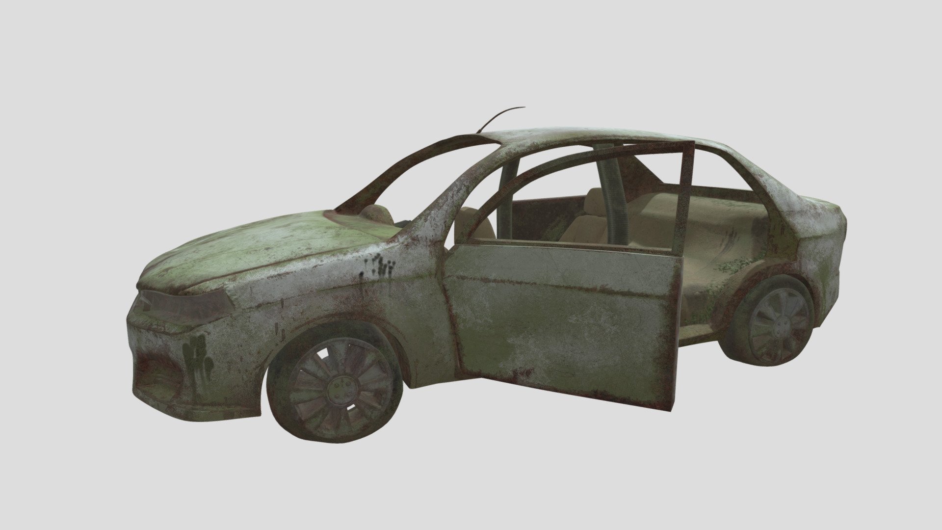 Post Apocalypse Damaged Car - Download Free 3D model by NurulAthyrah ...