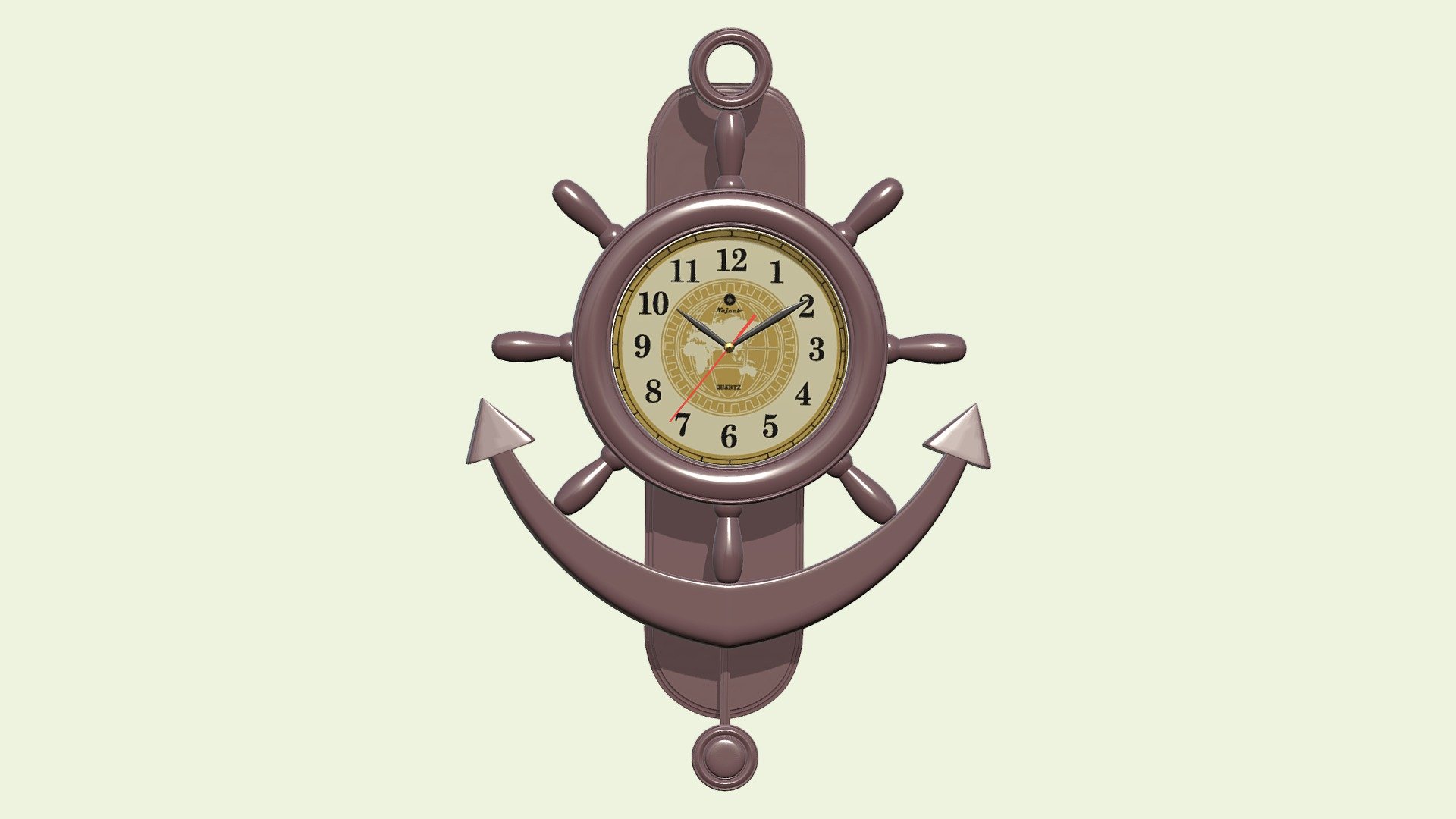 Wall Clock Ship Steering Design - Download Free 3D model by Najeeb ...