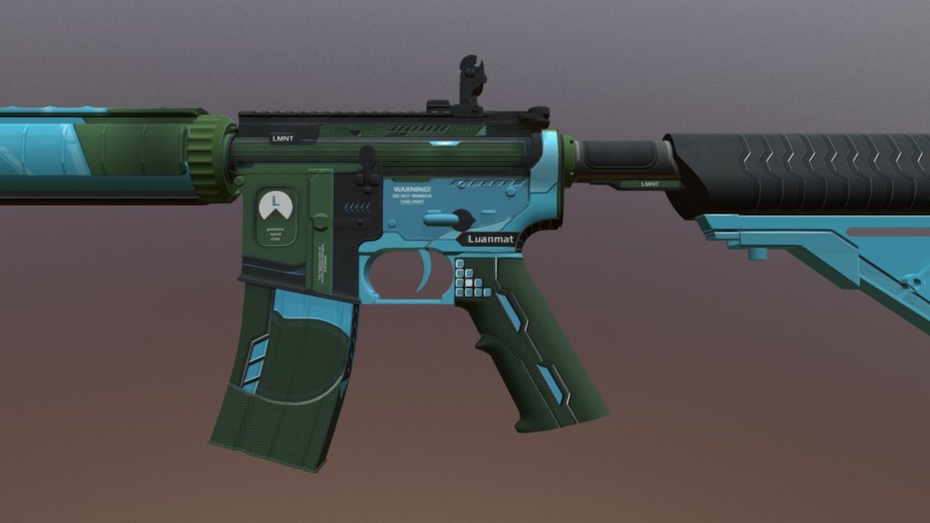 Luanmat M4A4 Blue - 3D model by dommy_art [cf7bcb2] - Sketchfab