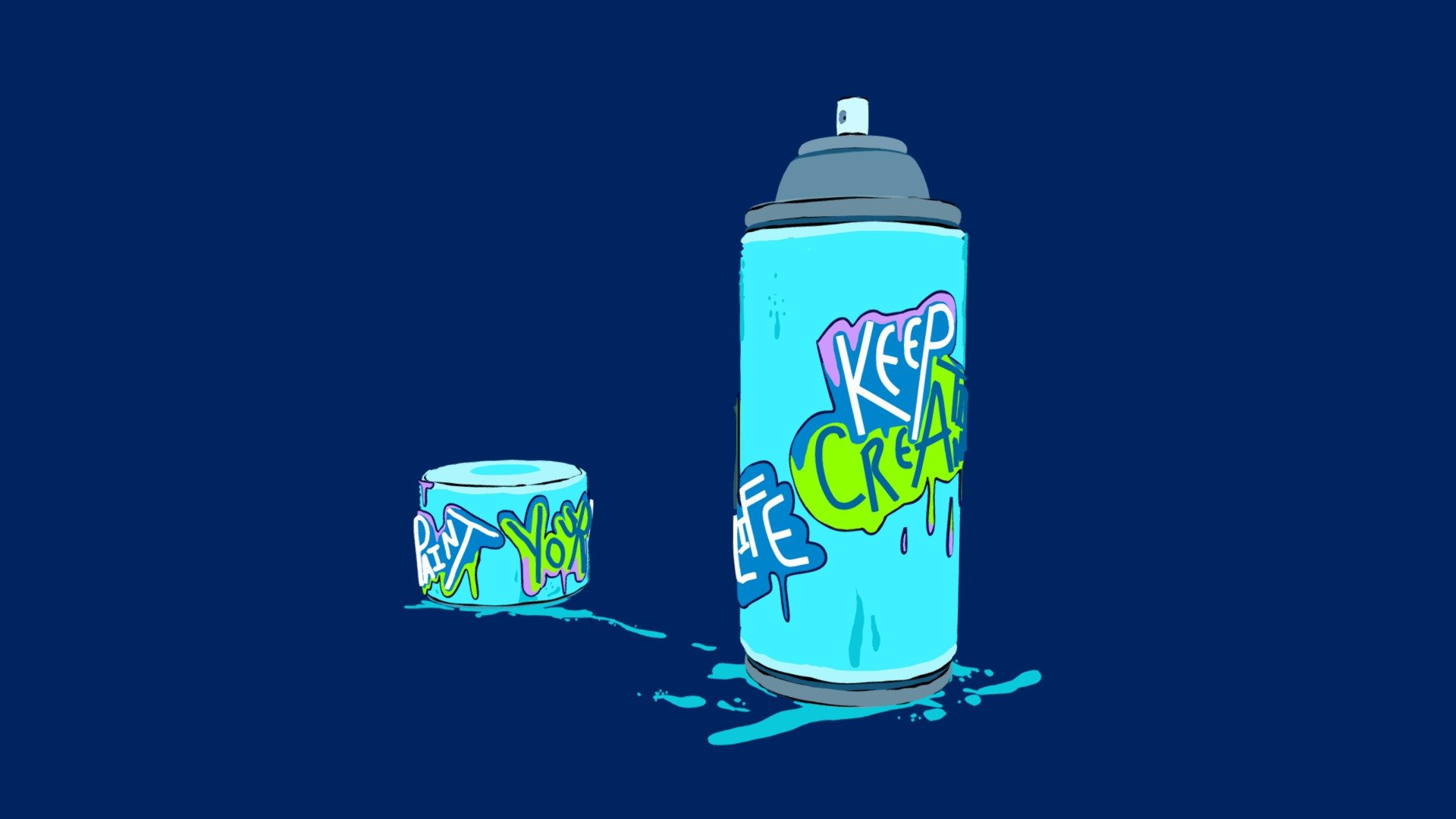 Spray Can with Stickers - 3D Illustration - 3D model by Angelacashay ...