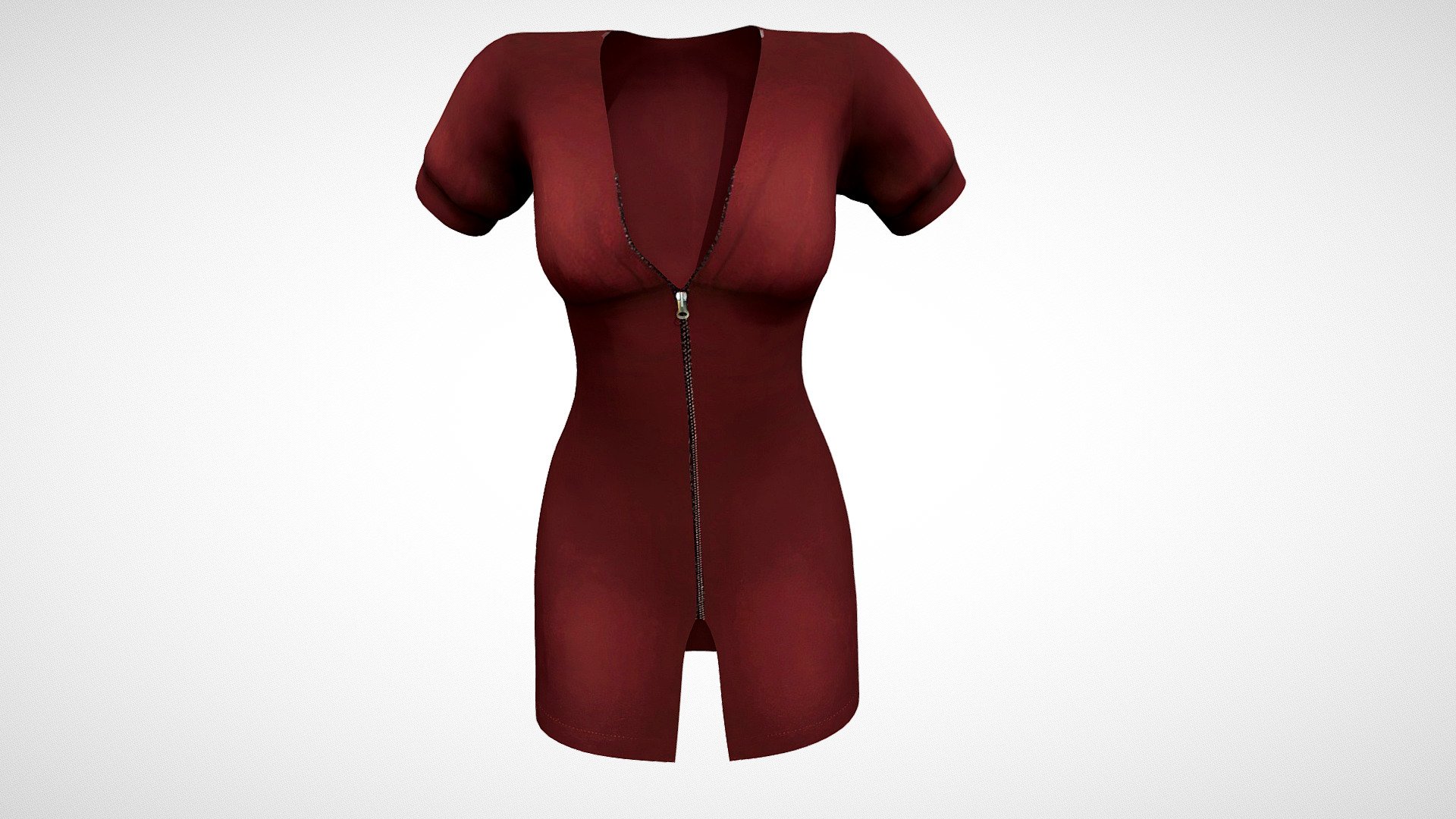 Female Full Front Zip Mini Dress - Buy Royalty Free 3D model by 3dia ...