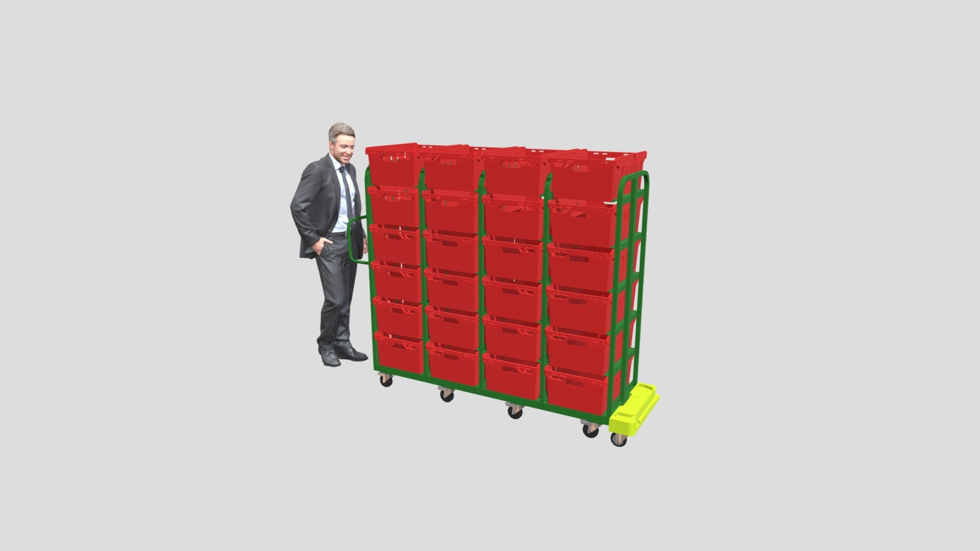 Waitrose 24 tote trolley with dollie - 3D model by 3D-VIEW (@Jake ...